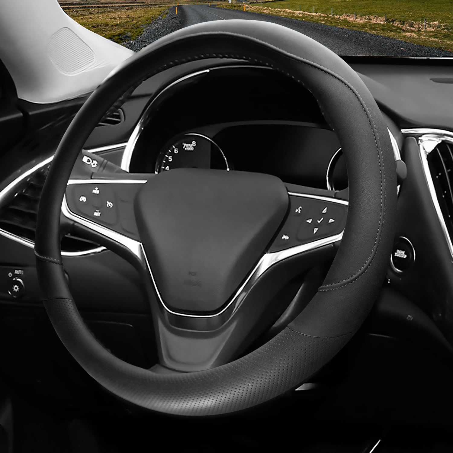 Amazon.com: CACAWIZ Car Steering Wheel Cover for Chevy for Silverado ...