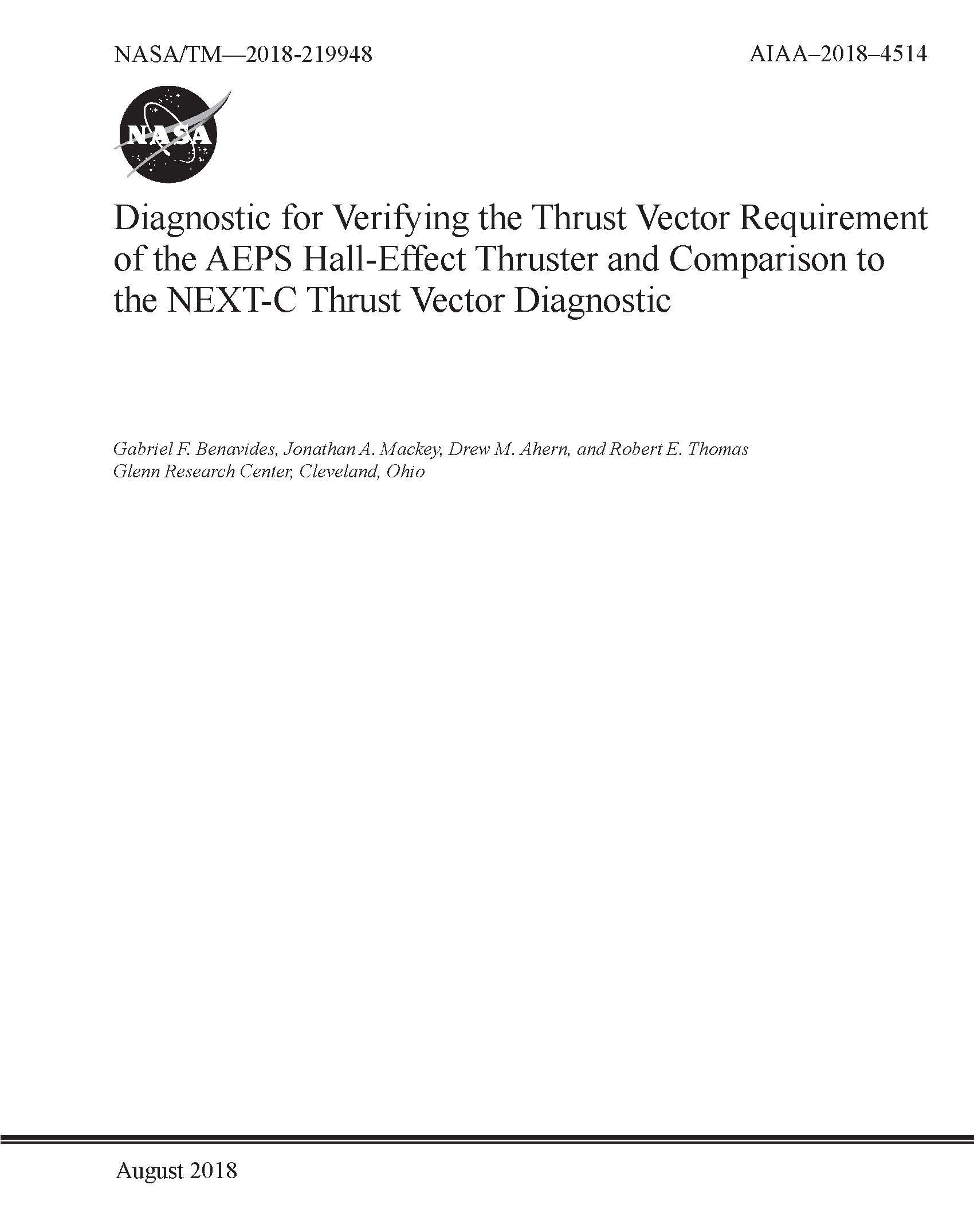 Buy Diagnostic For Verifying The Thrust Vector Requirement Of The Aeps