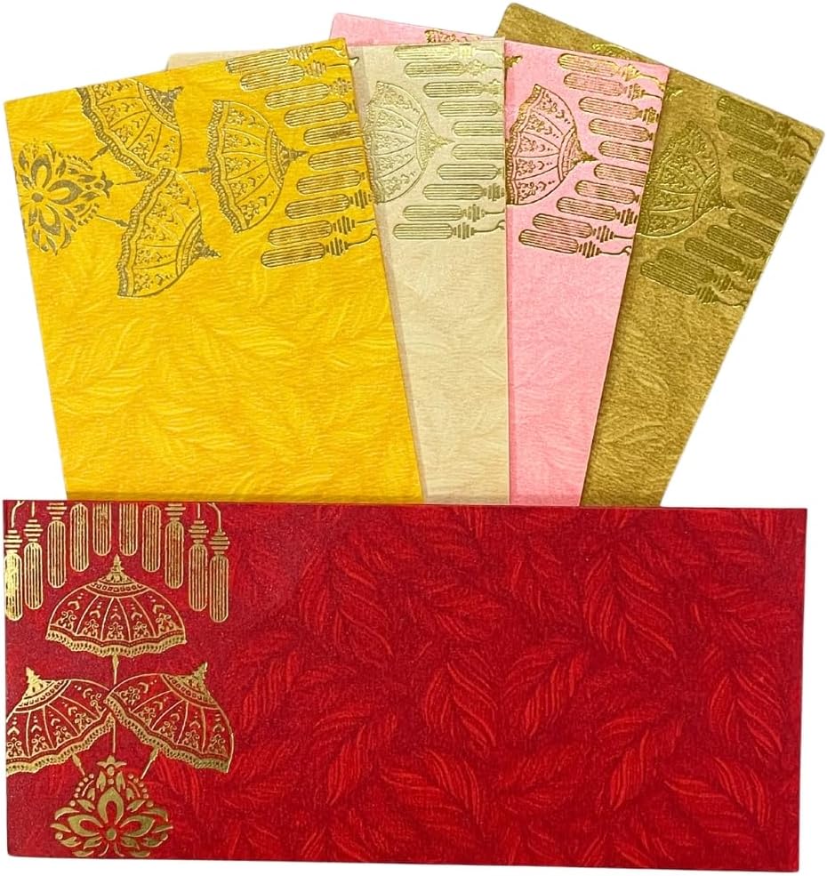 Vanya Creations Pack of 50, Rectangle Shape Metallic Paper Shagun ...