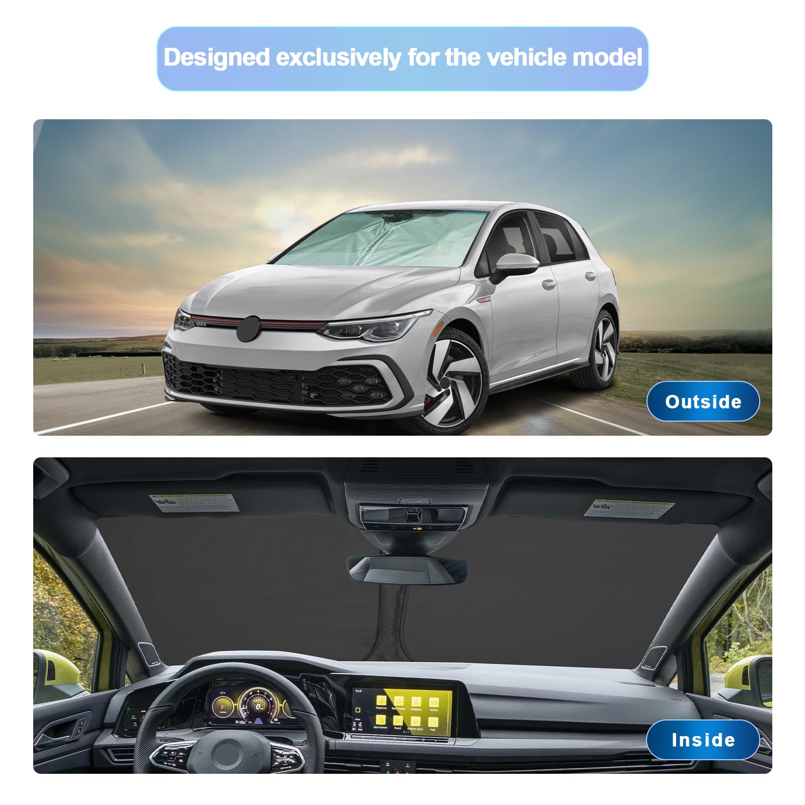 Snapklik.com : For 2020-2023 2024 Volkswagen Golf MK8 GTI R Windshield ...