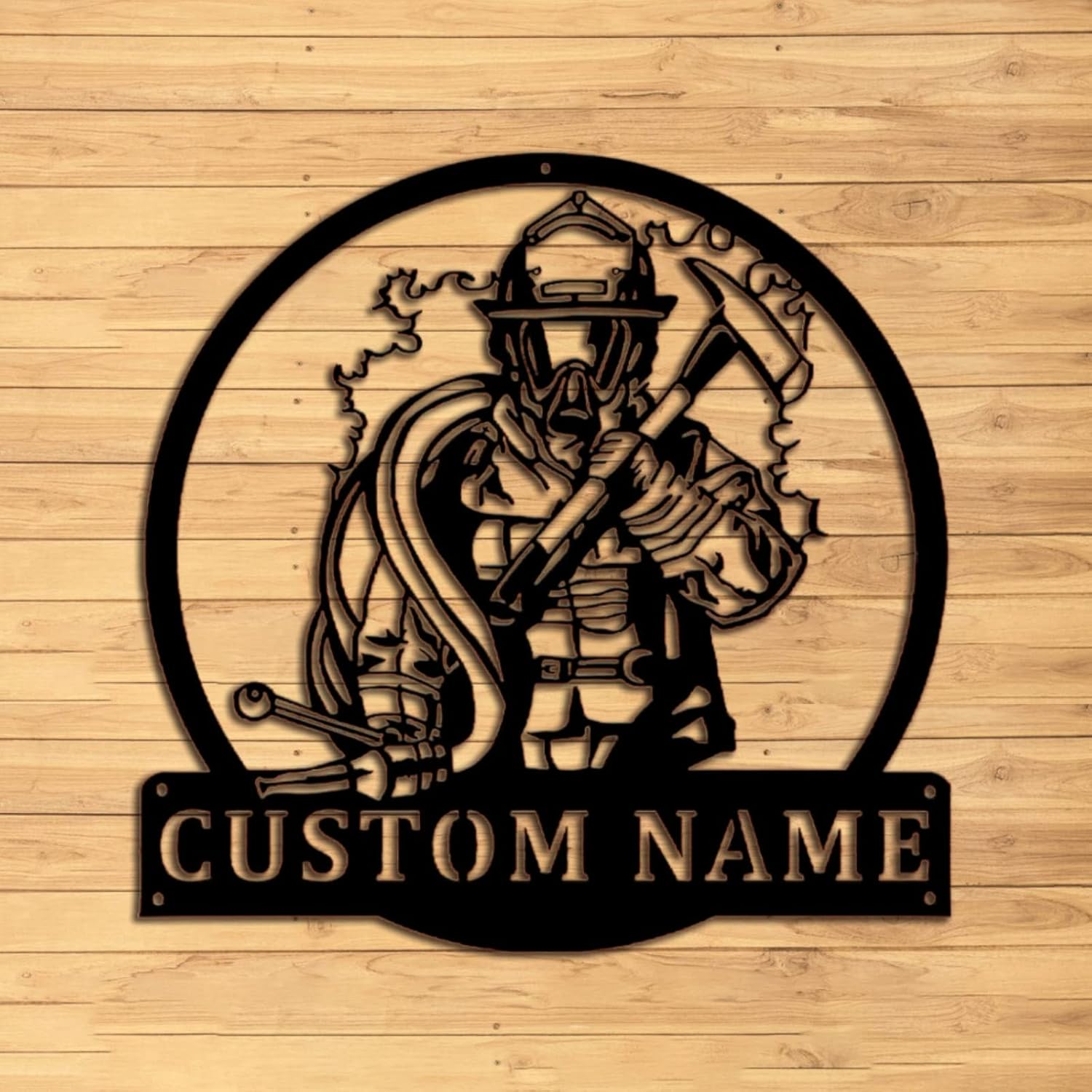 Amazon.com: Politesers Custom Firefighter Metal Wall Sign ...