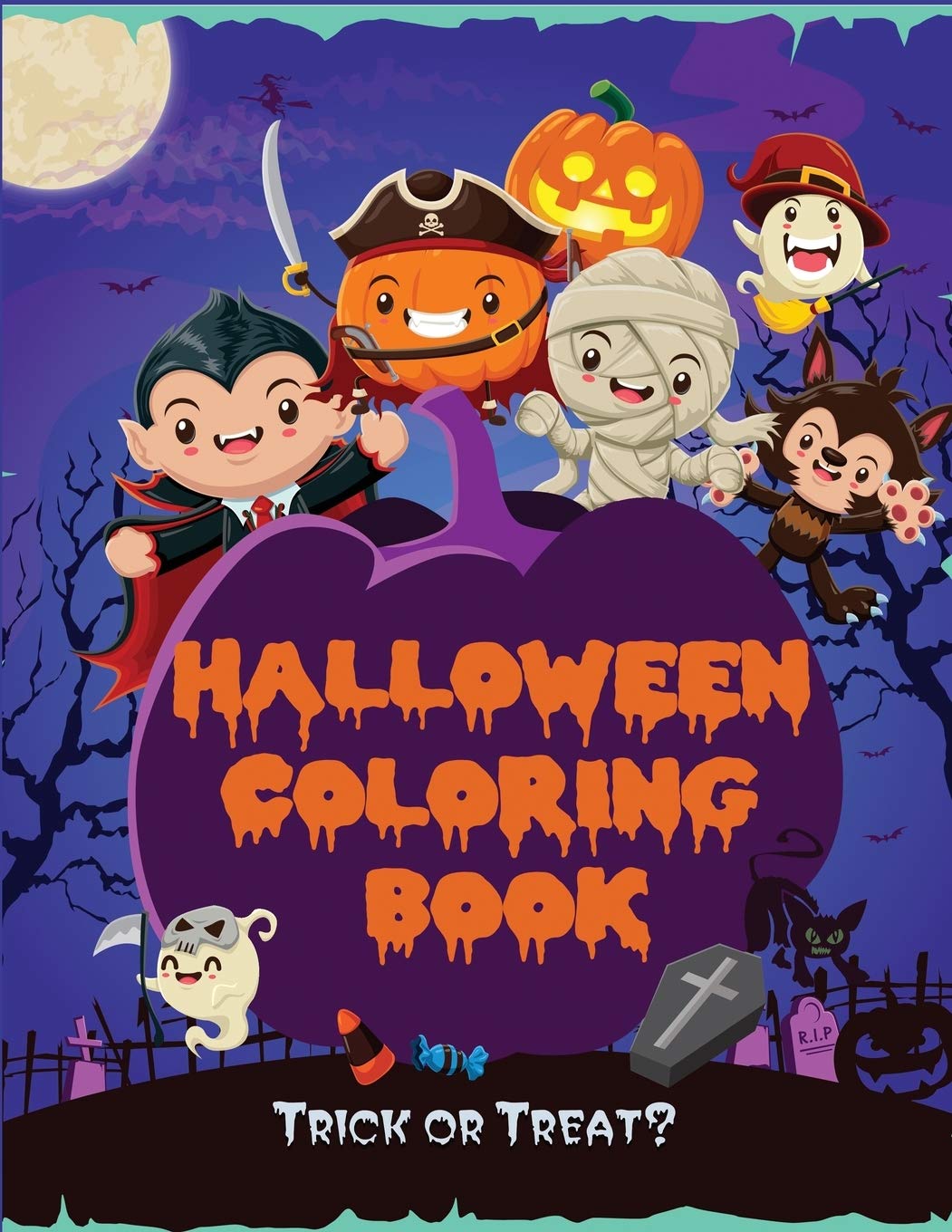 Halloween Coloring Book (Kids Coloring Books): Blue Wave Press ...