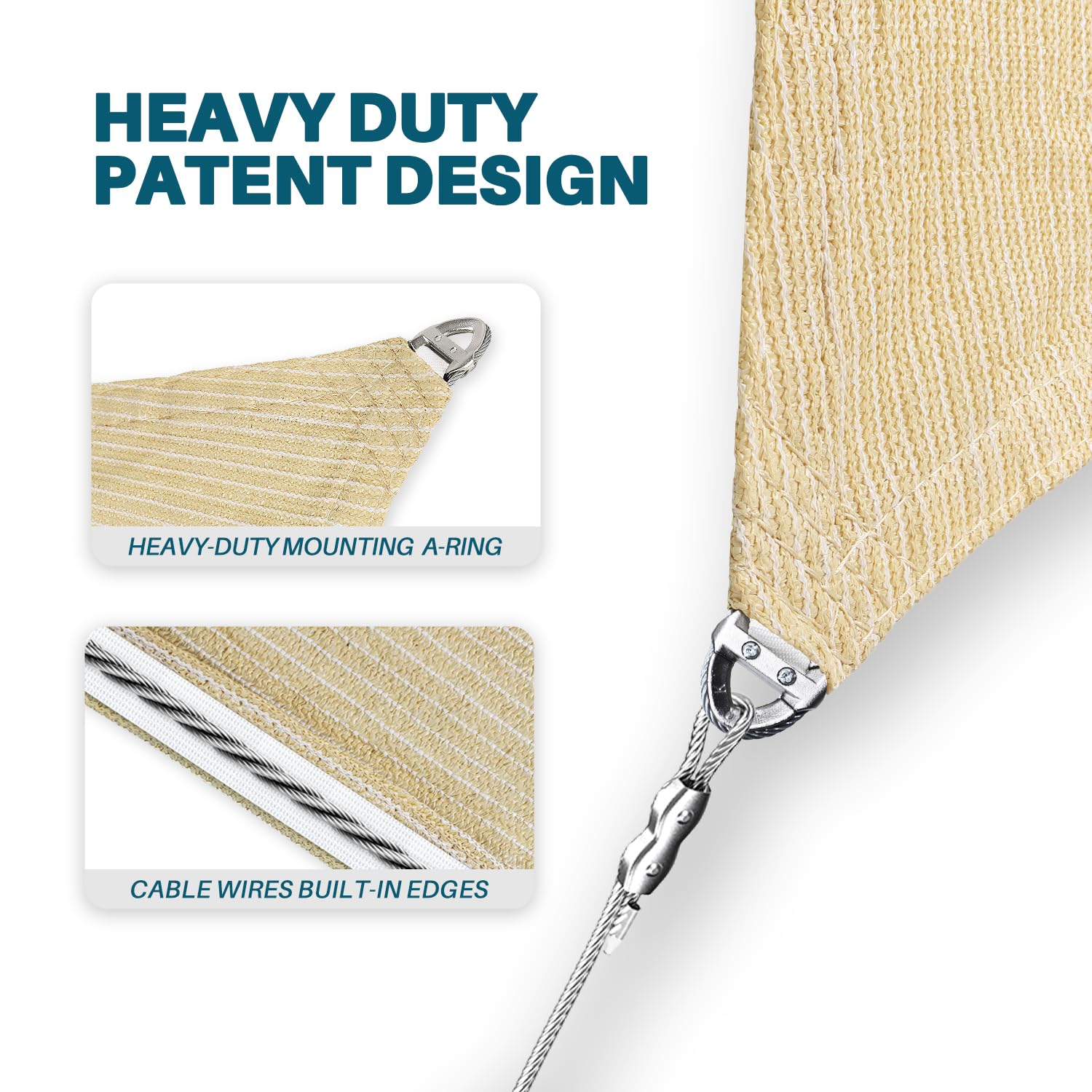 Snapklik.com : Coarbor 12x12 Reinforced Wire Sun Shade Sail Rectangle ...