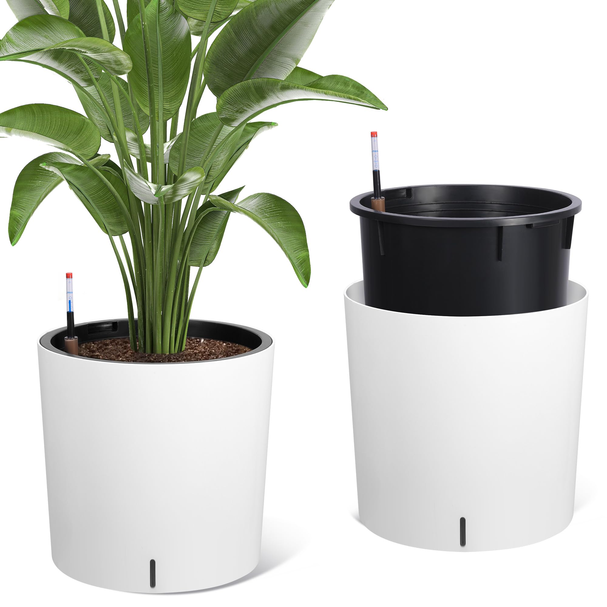 Amazon.com : Tall Round Planter Set of 2, 20" Large Flower Pot Outdoor ...