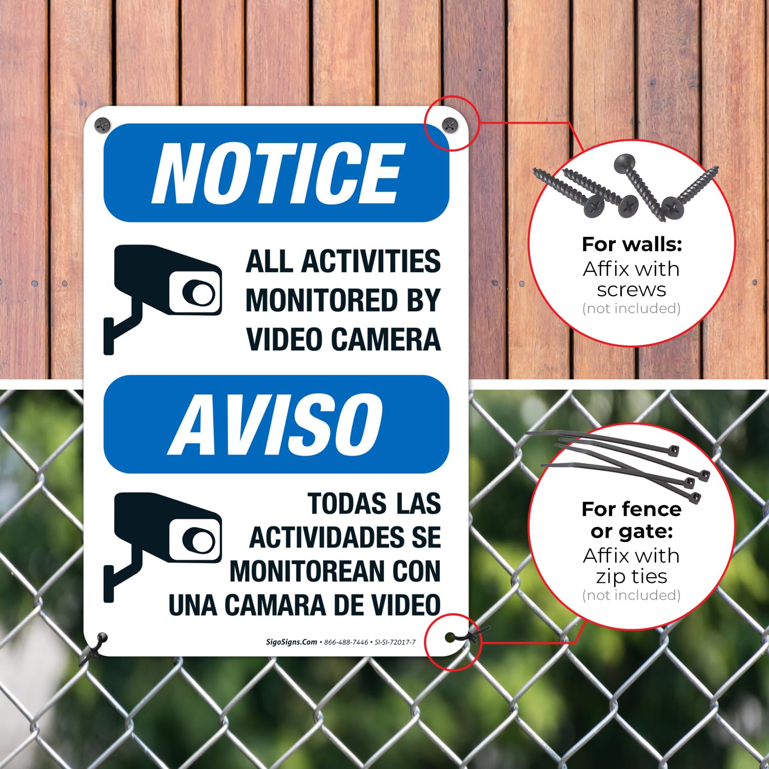 Security Camera Sign Spanish