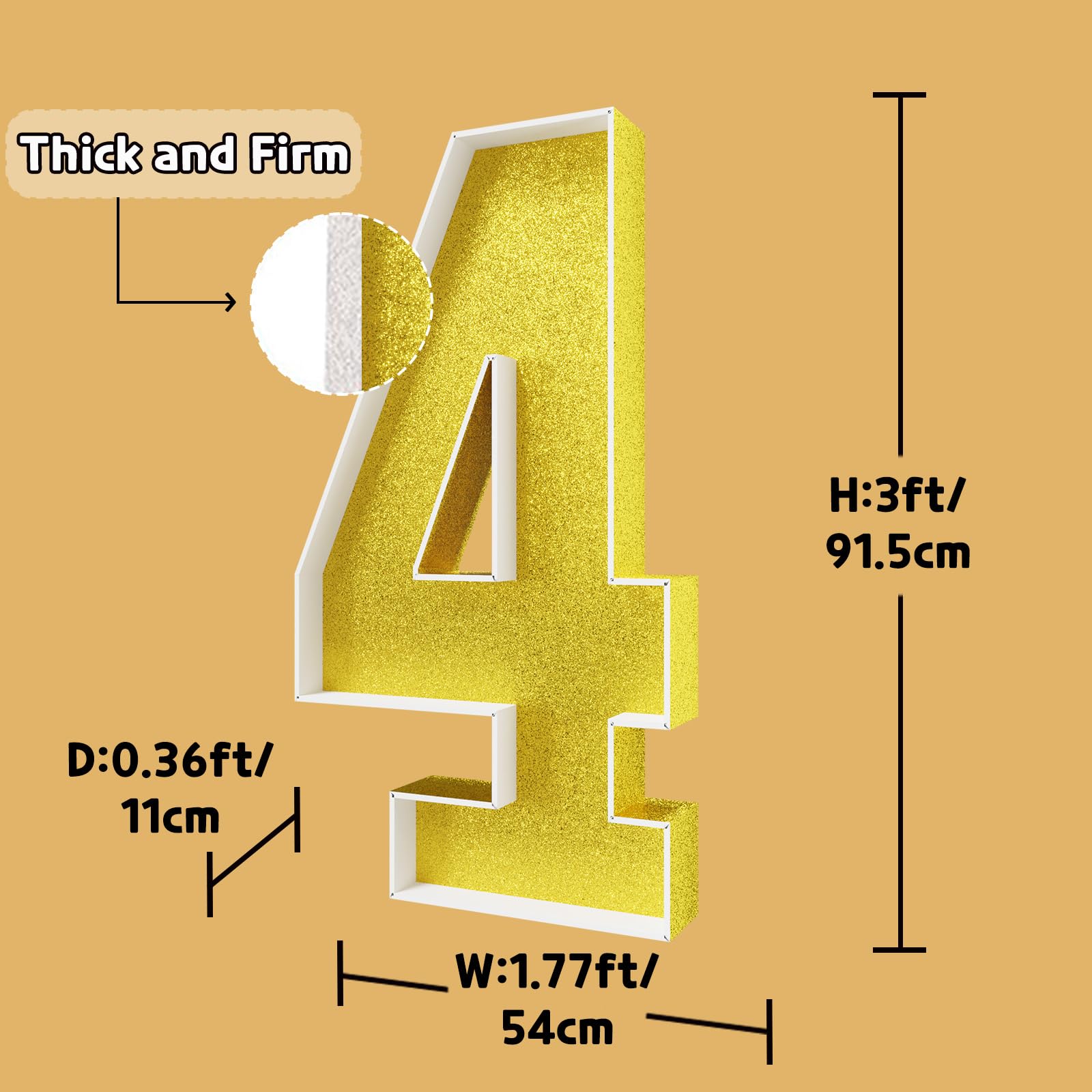 Snapklik.com : Imprsv 3FT Gold 40th-Birthday Decorations Numbers: 40th ...