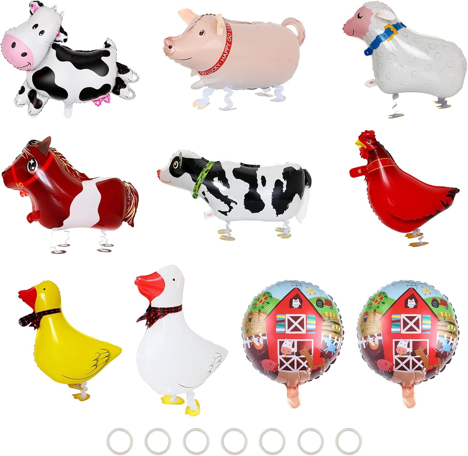Amazon.com: 10 PCS Farm Animals Balloons, KUAOOAUK Foil Walking Animal ...
