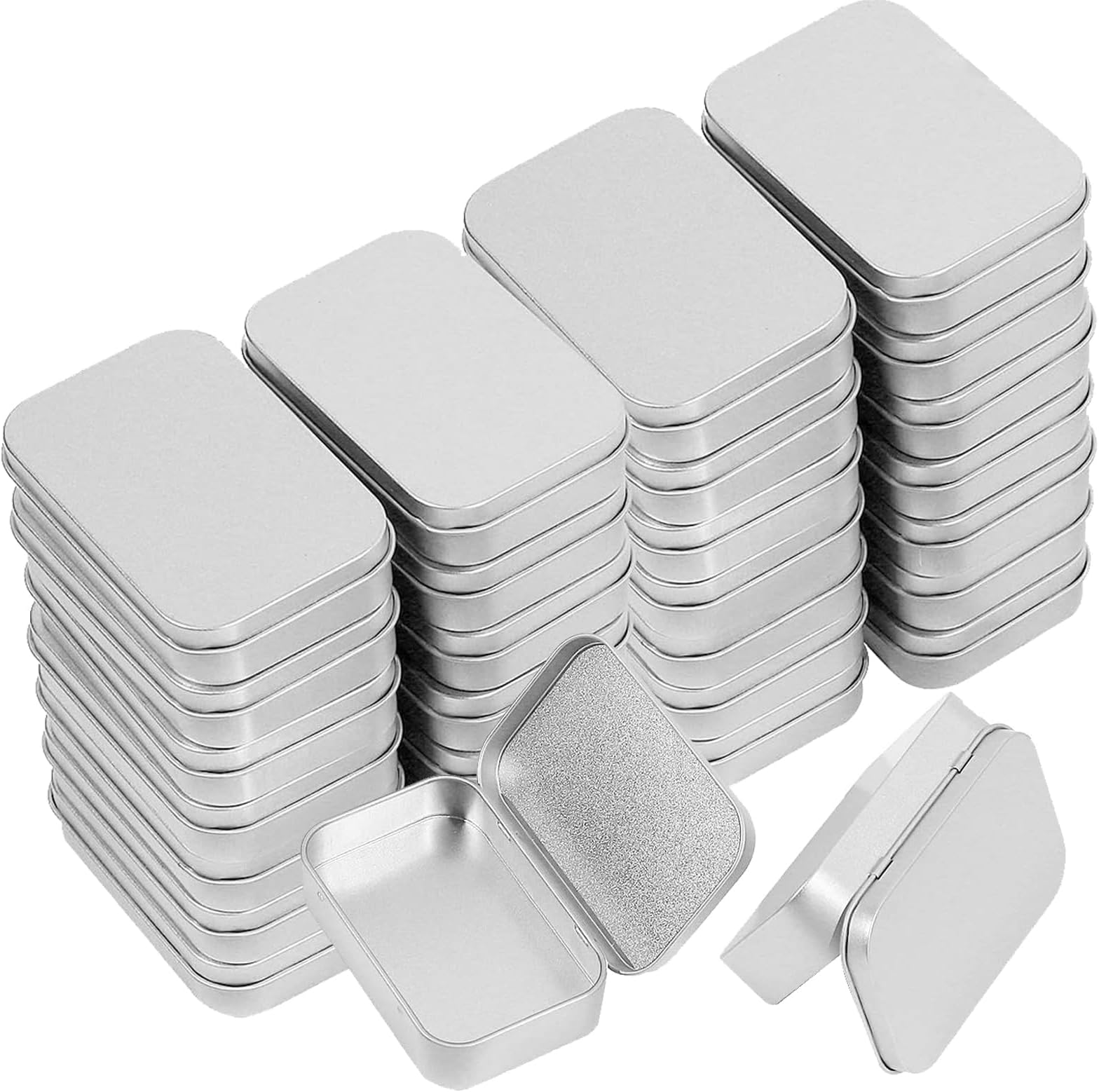 Amazon.com: ZOENHOU 60 PCS 3.7 x 2.3 x 0.8 Inch Rectangular Metal Empty ...