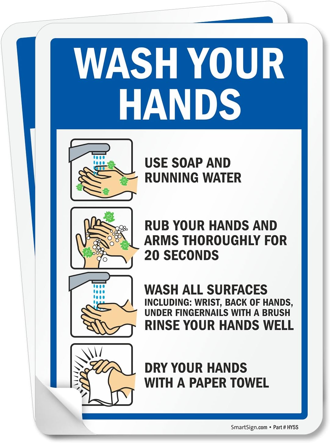 Amazon.com: MSD Hand Washing Poster, 28 x 40 Polyester Fabric, Windows ...