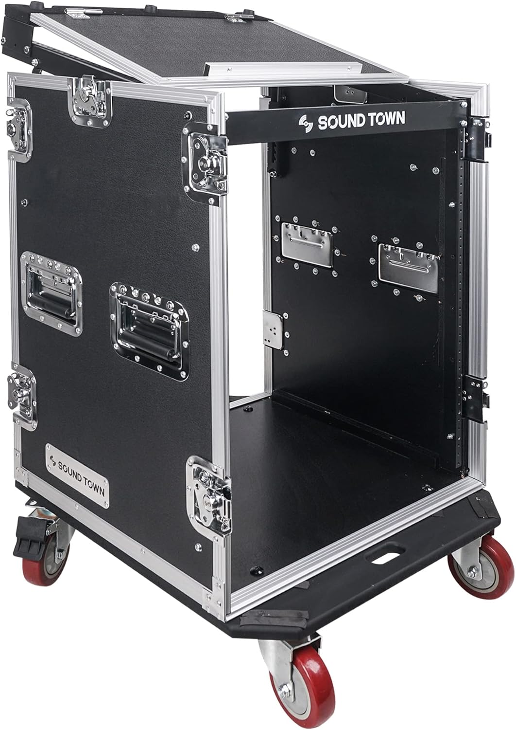 Sound Town Heavy-Duty 1/2" (12mm) 14U PA DJ Rack/Road Case with 11U ...