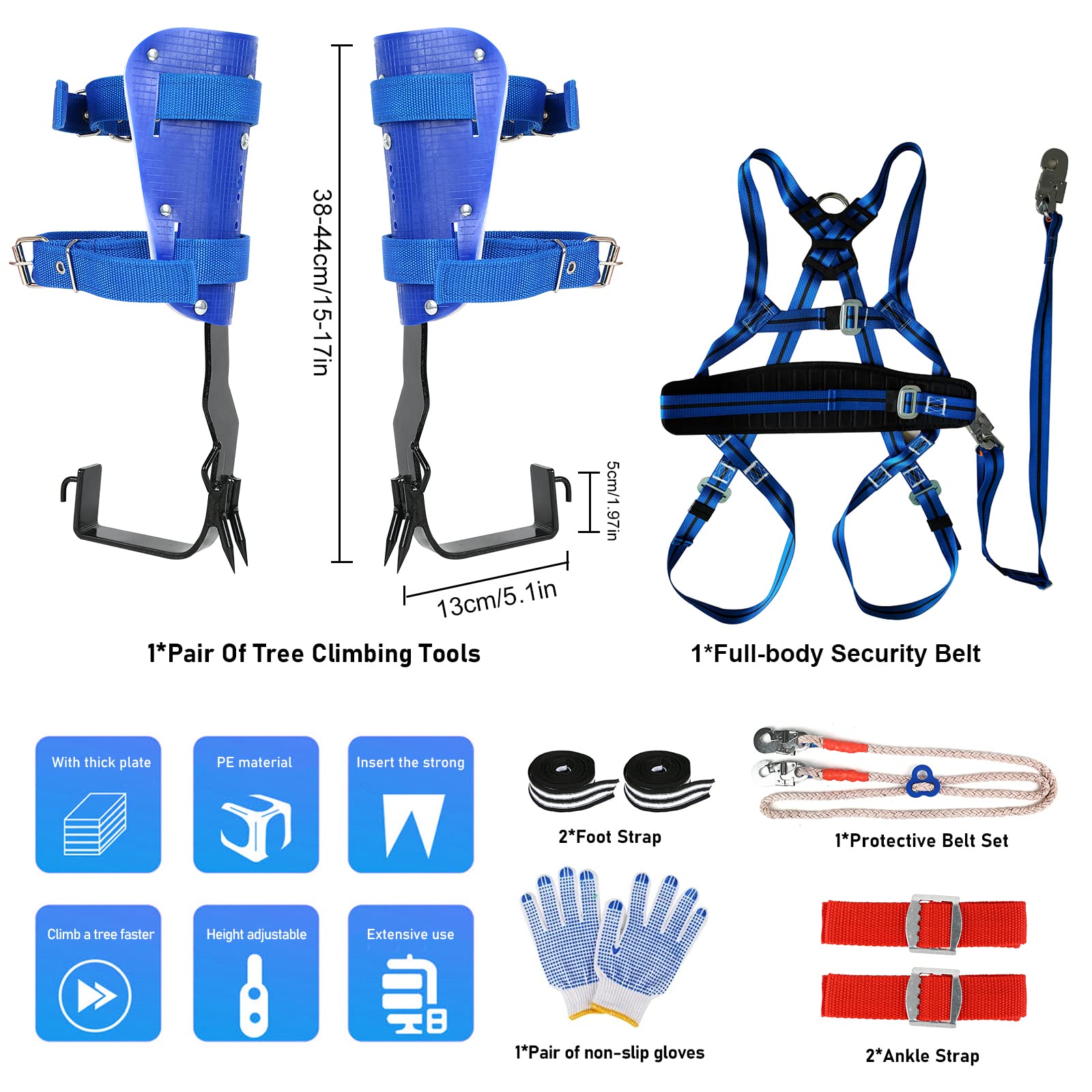 Snapklik.com : Tree Climbing Spike Set, Adjustable Tree Climbing Gear ...