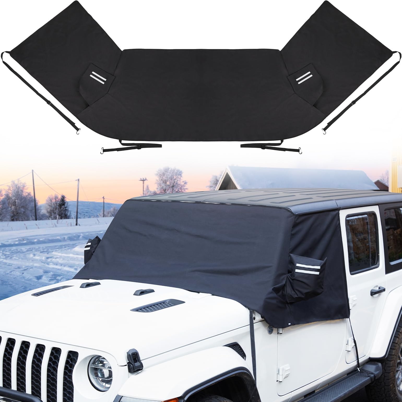 Amazon.com: JOYTUTUS Windshield Snow Cover Compatible with Wrangler JK ...