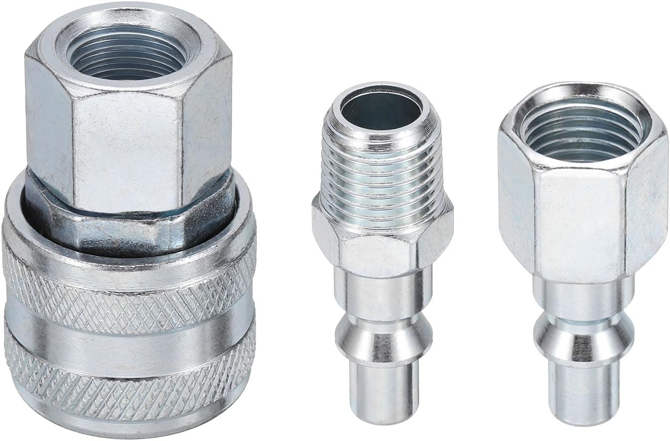 HARFINGTON 3pcs 1/4" NPT Air Coupler & Air Plug Kit a Style Female ...