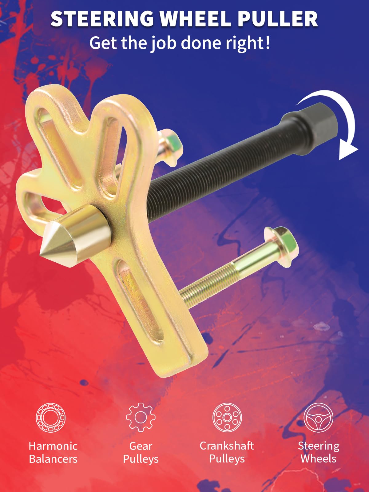 Snapklik.com : Steering Wheel Puller 13pc Flywheel Puller Crankshaft ...