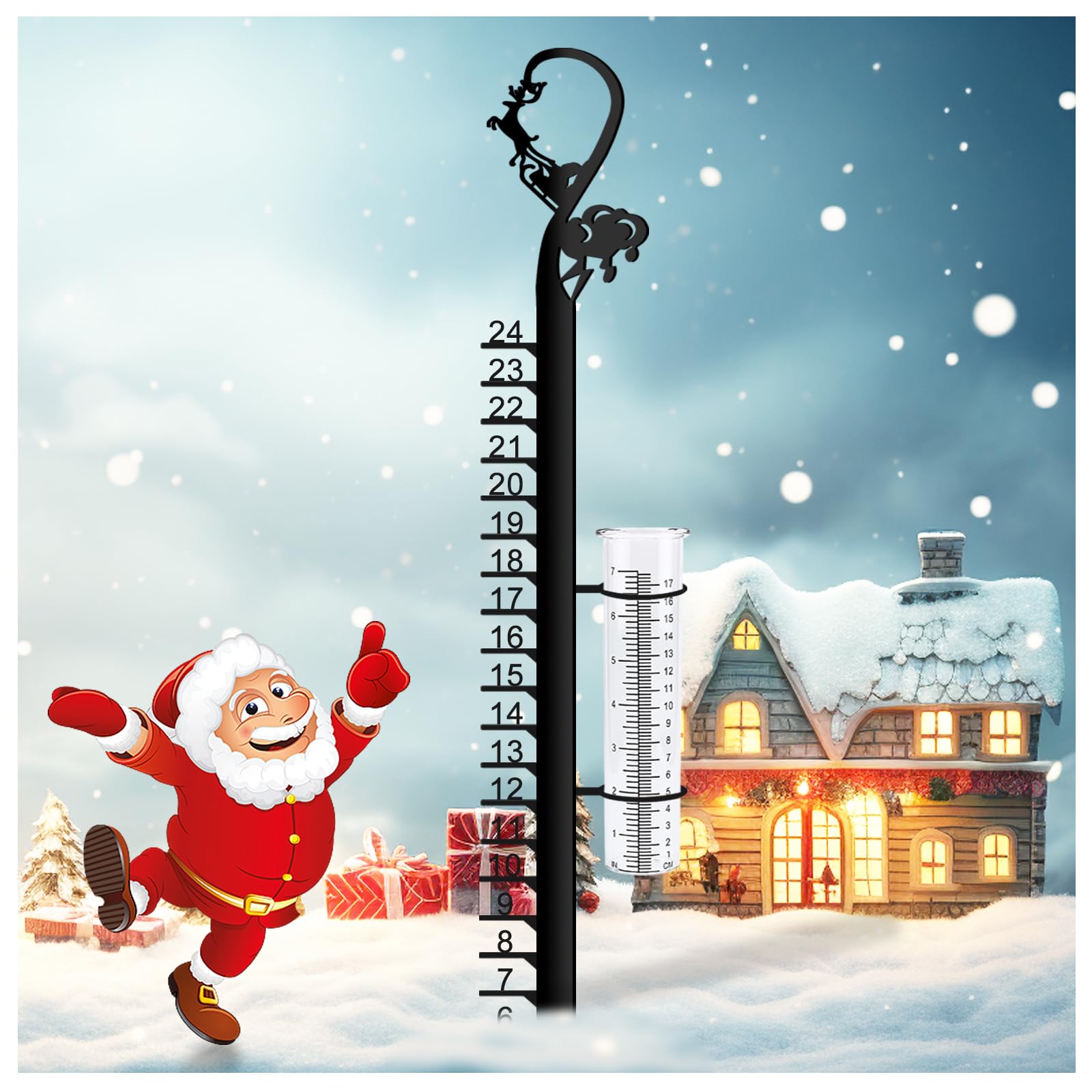 Amazon.com : Snow Gauge Outdoor, Heavy Duty Metal Snow Gauge 40in/100cm ...