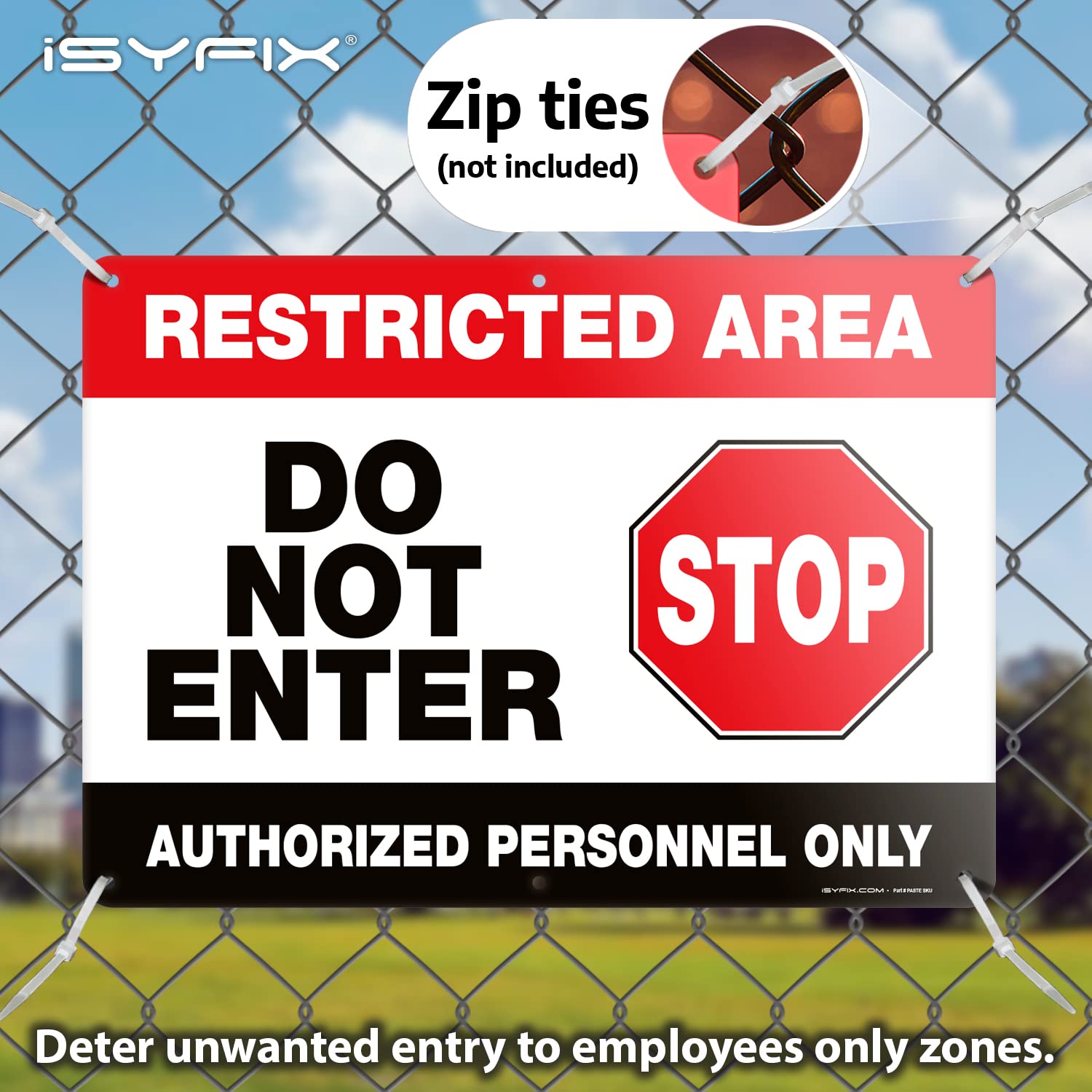 Stop Restricted Area Sign