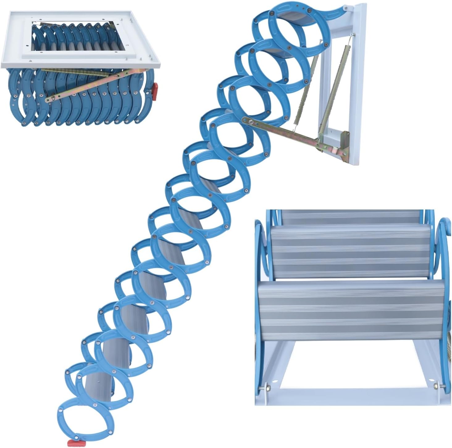 Attic Ladder Pull Down System, 12 Steps Titanium Magnesium Alloy Attic ...