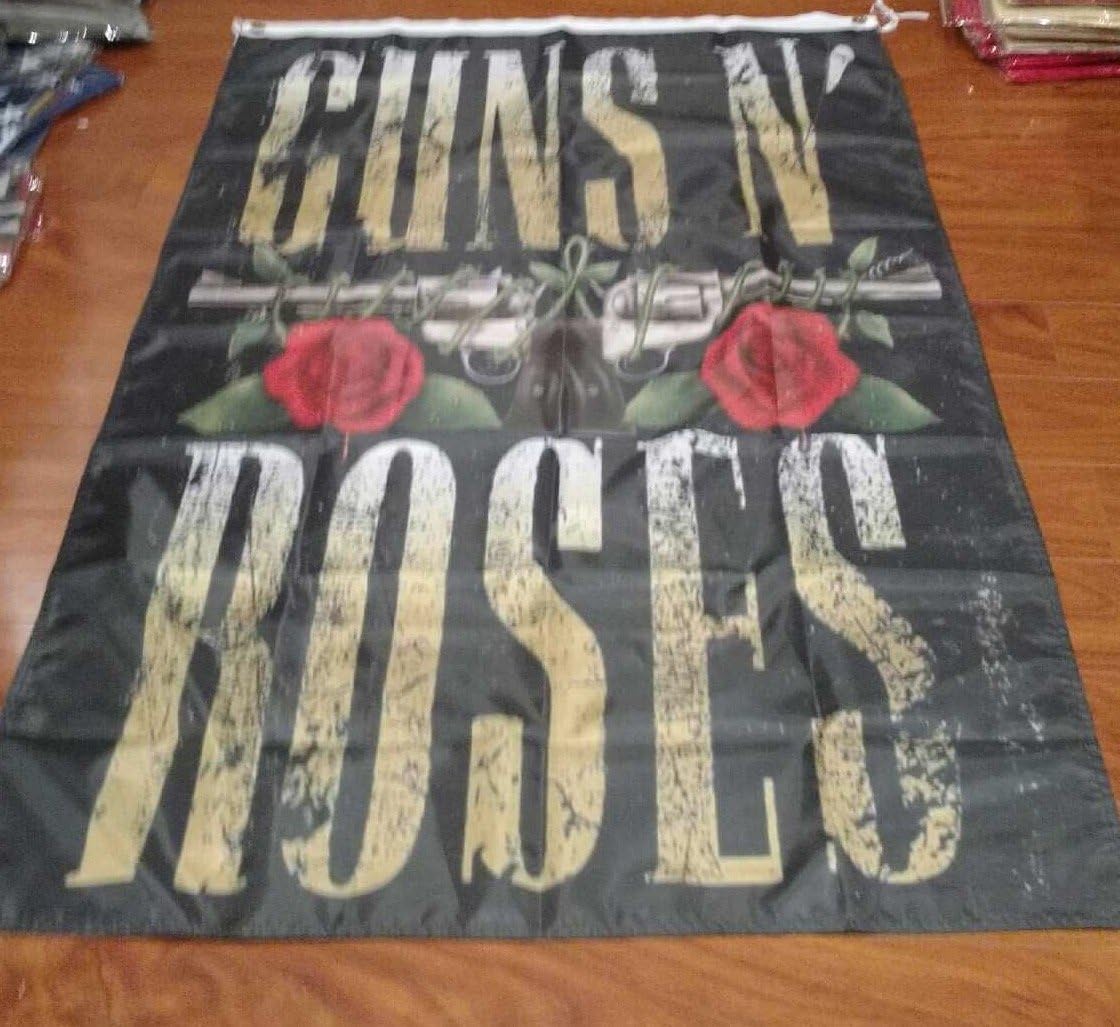 Amazon.com : GUNS N and ROSES GNR Big Guns Flag Wall Banner Band 5’ X 3 ...