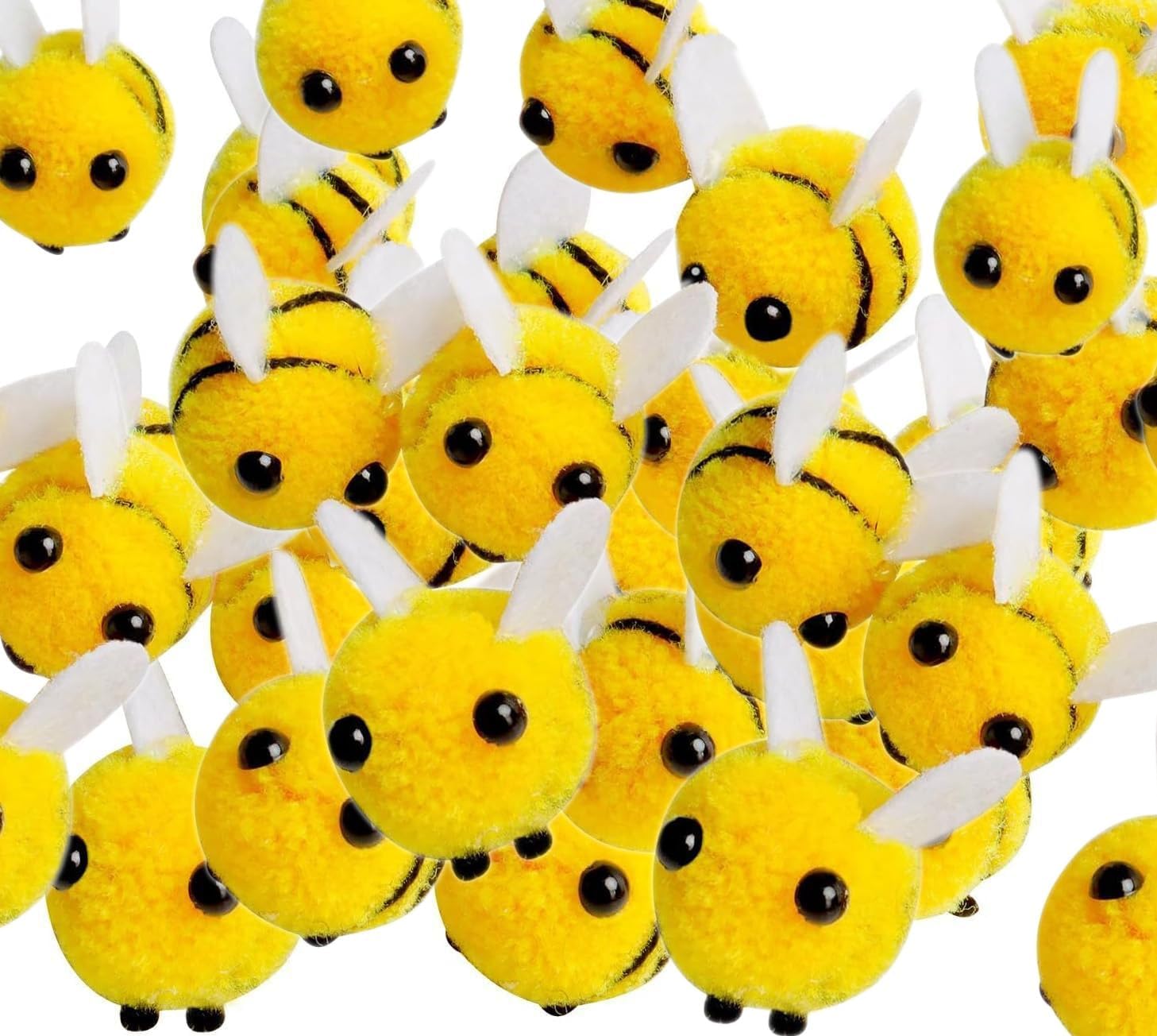 Amazon.com: Kussiny, 60 Pcs Yellow Mini Crafts Ball Felt Bees Wool Felt ...