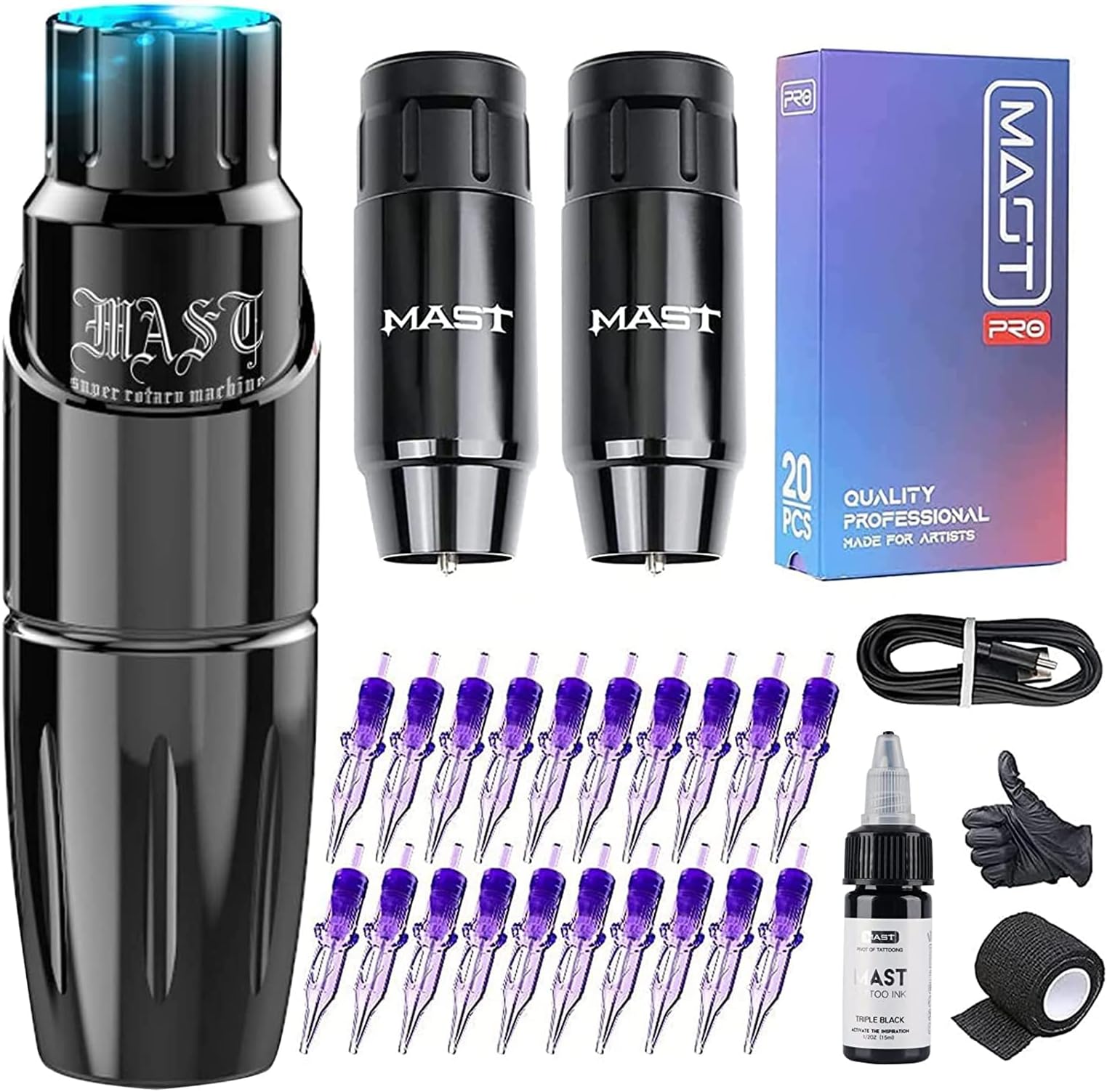 Amazon.com: Mast Tour Wireless Tattoo Kit Rotary Tattoo Pen Machine Gun ...