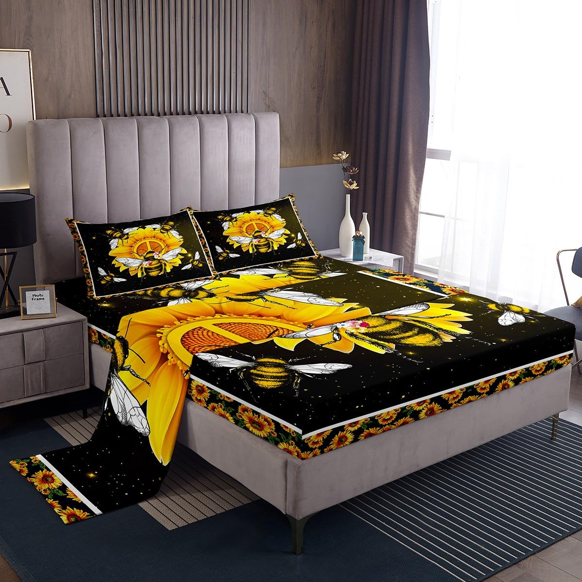 Black Peace Sign Bedding