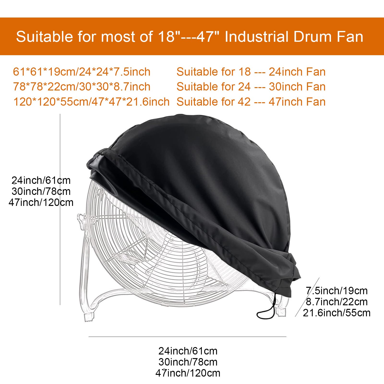 Outdoor Fan Cover 24 Inch Heavy Duty Waterproof Fan Cover For 24 ...