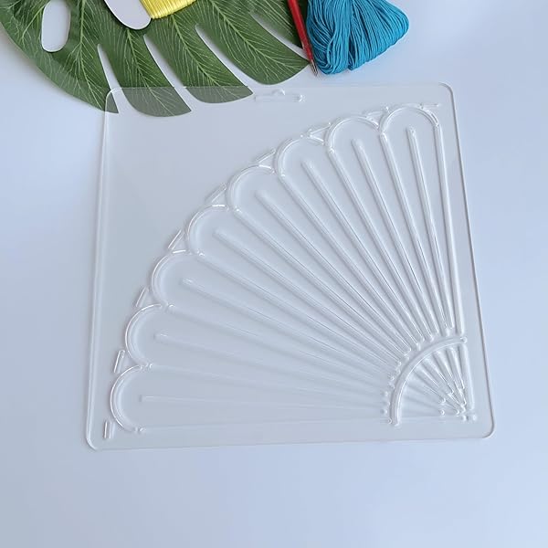Acrylic Sashiko Stencil with Classic Large Fan-Shaped Pattern for Hand ...