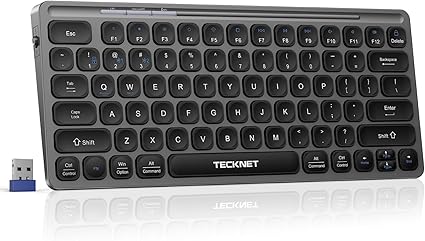 Amazon.com: TECKNET Wireless Bluetooth Keyboard, Slim Rechargeable ...