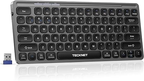 Amazon.com: TECKNET Wireless Bluetooth Keyboard, Slim Rechargeable ...