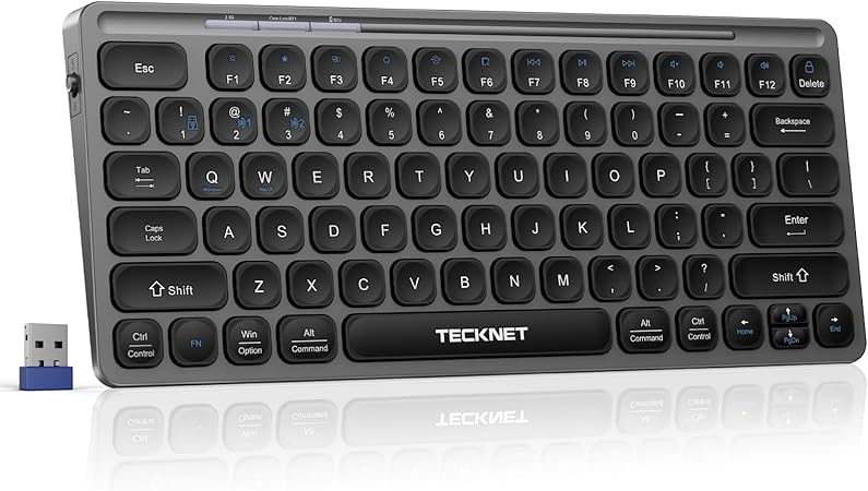 Amazon.com: TECKNET Wireless Bluetooth Keyboard, Slim Rechargeable ...