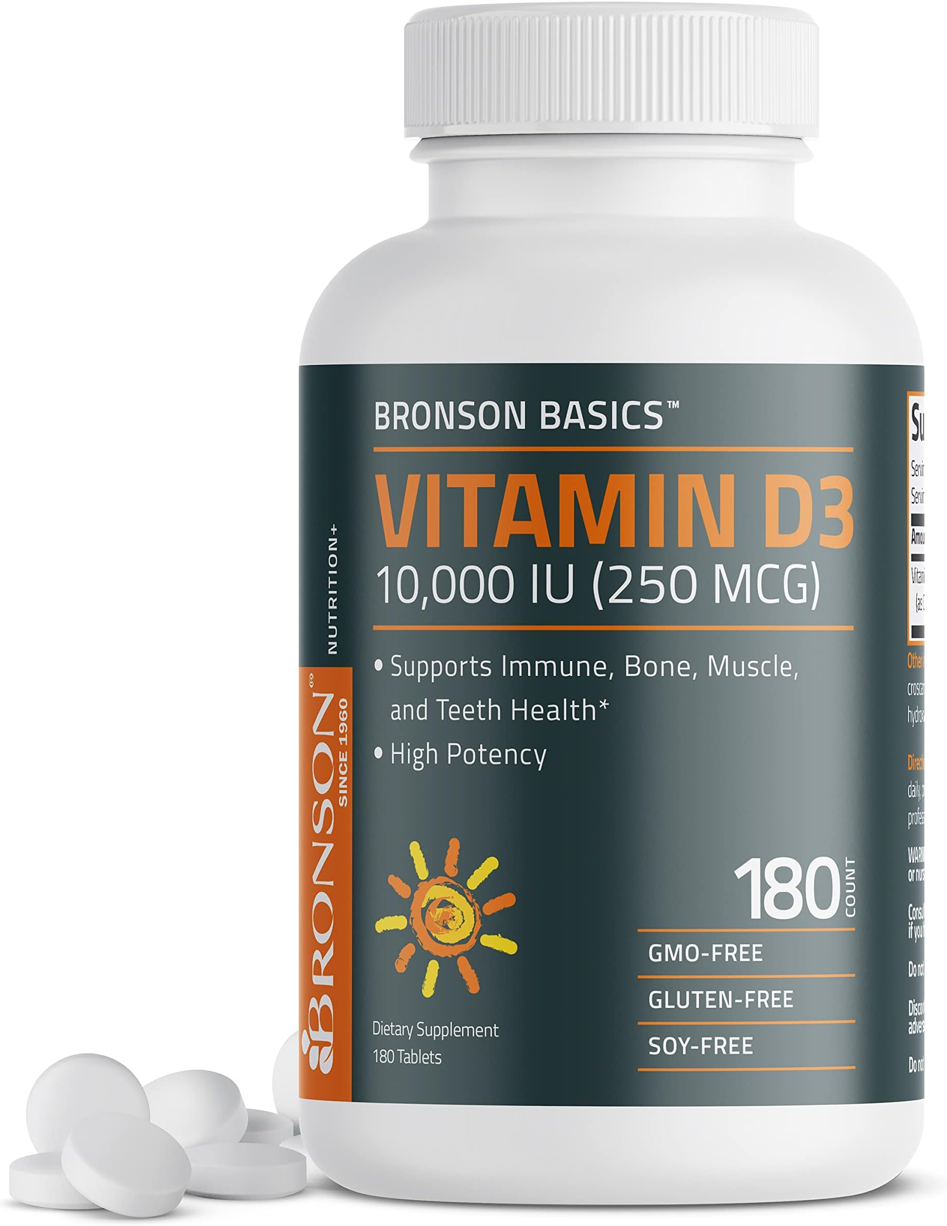 Amazon.com: Bronson Vitamin D3 10,000 IU (250 MCG) for Healthy Muscle ...