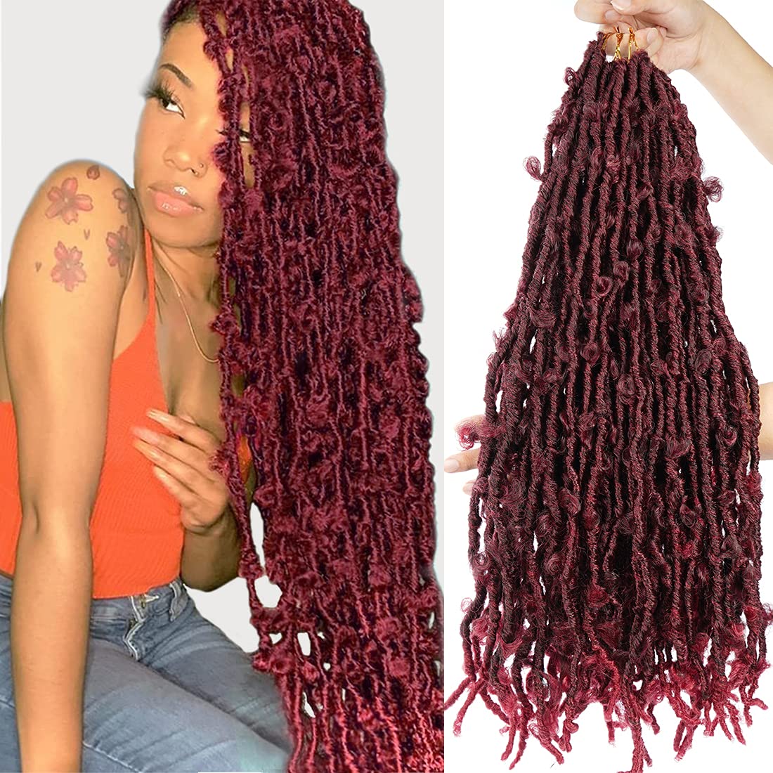 Butterfly Locs Crochet Hair 24 Inch Distressed Red Butterfly Locs ...