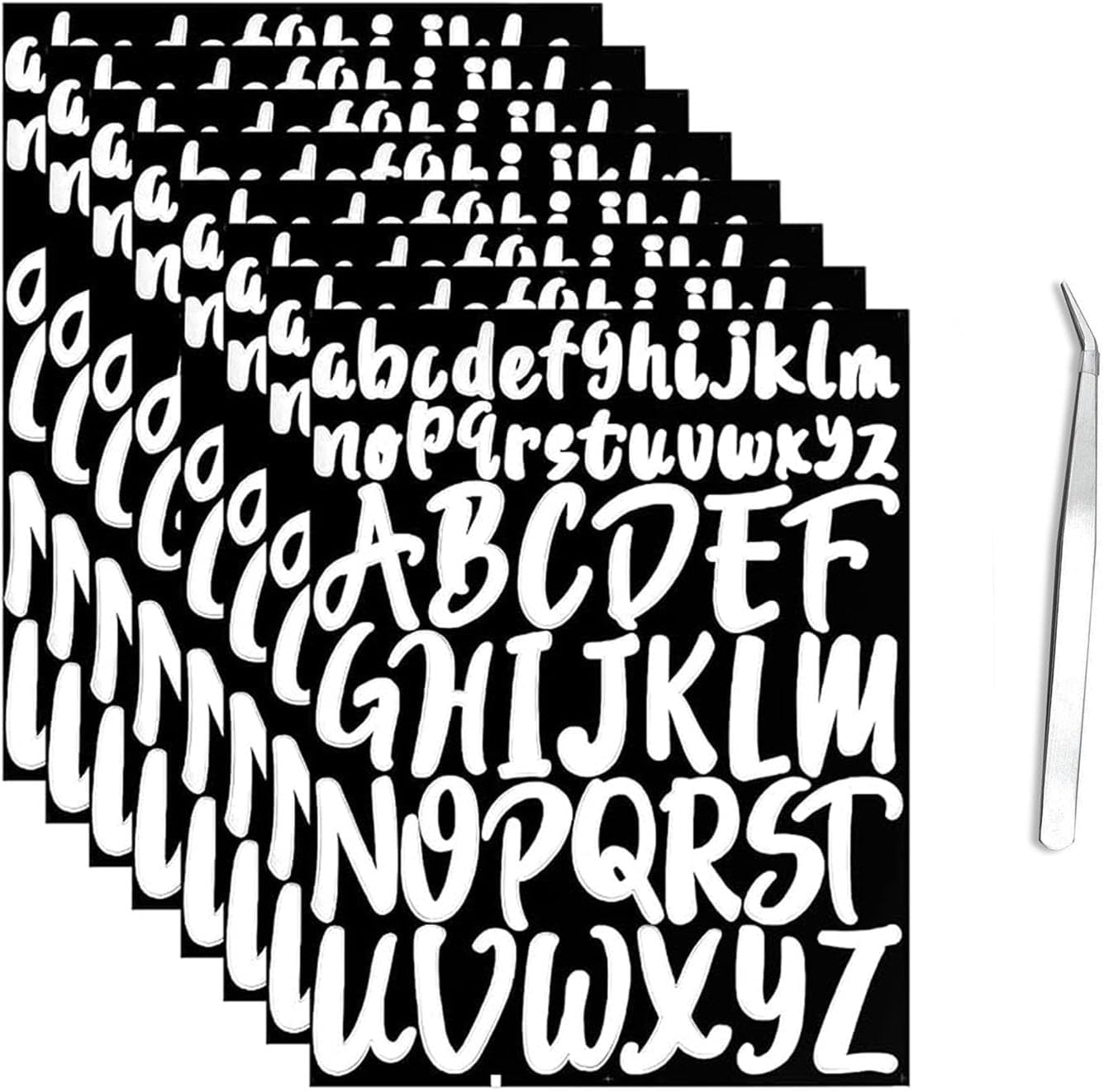 720 Pieces 8 Sheets Vinyl Sticky Letters,2inch&1inch Self Adhesive ...