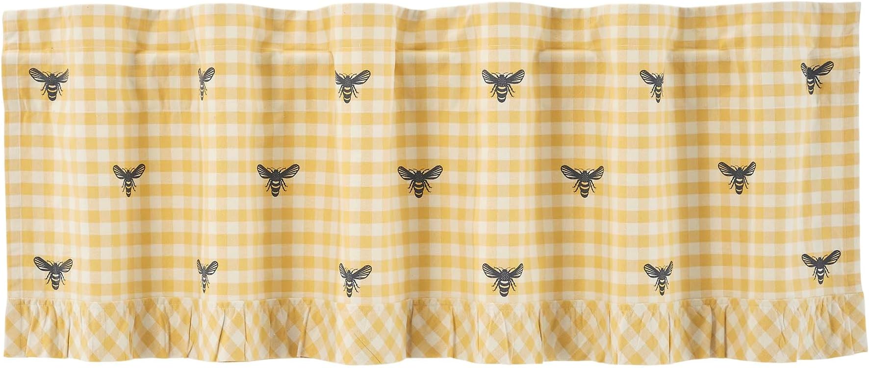 Amazon.com: VHC Brands Buzzy Bees Ruffled Valance 18x60, Window ...