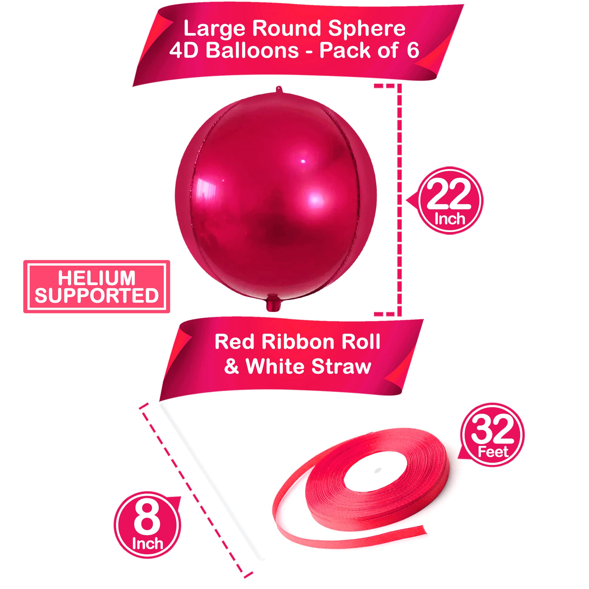 Snapklik.com : KatchOn Large Round Foil Balloons Set - 22 Inch