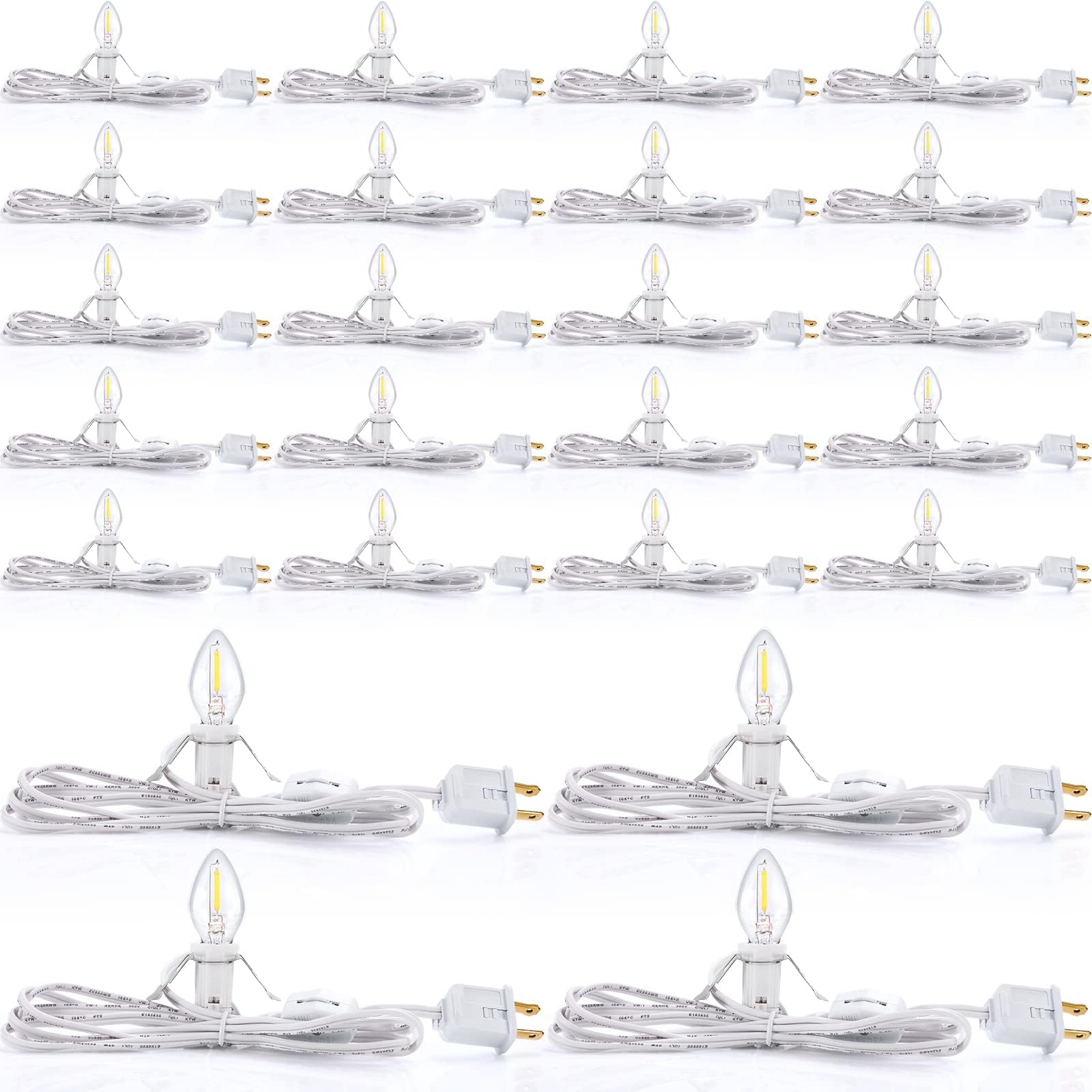 Amazon.com: 24 Packs Accessory Cord with LED Light Bulb, 6 Ft Warm ...