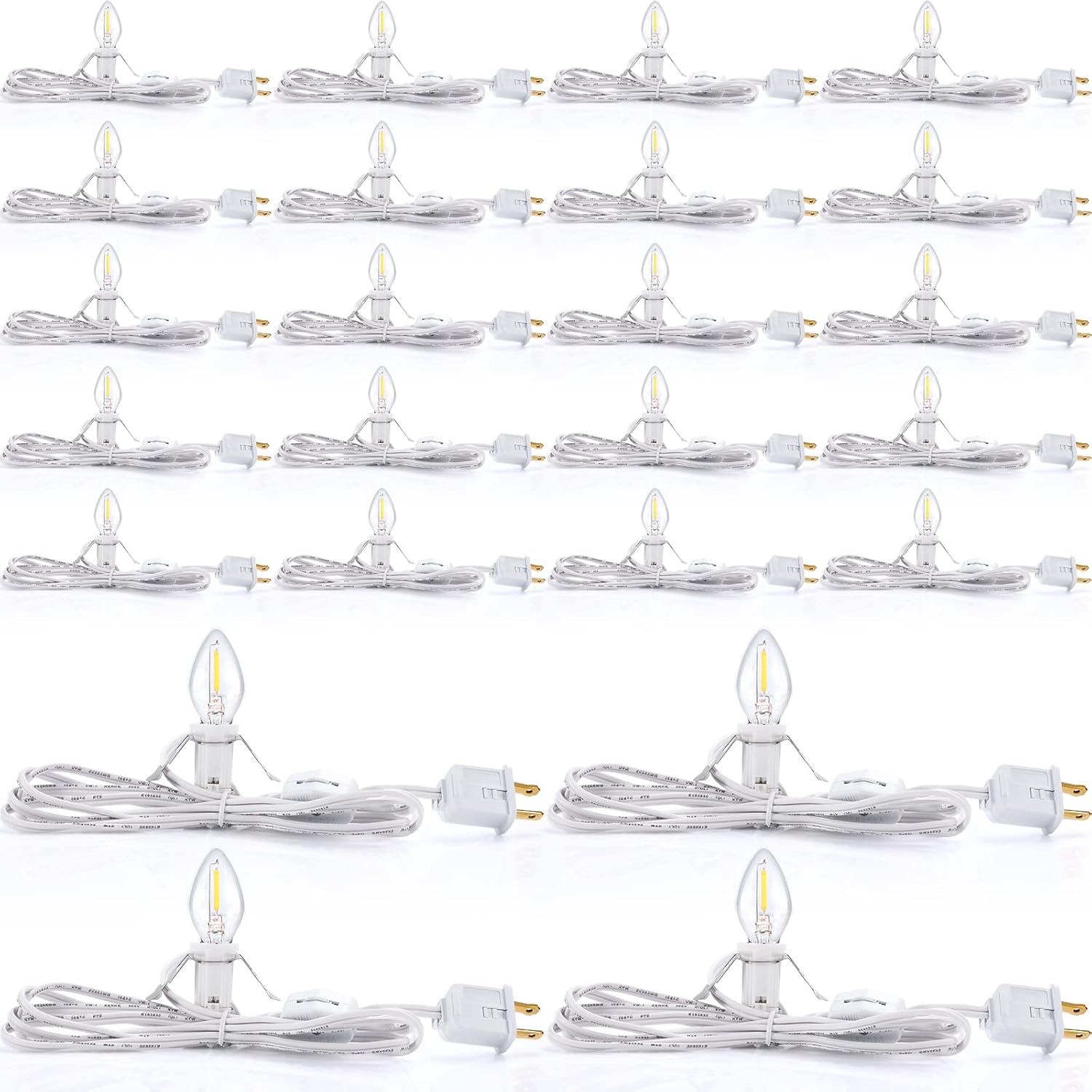 Amazon.com: 24 Packs Accessory Cord with LED Light Bulb, 6 Ft Warm ...
