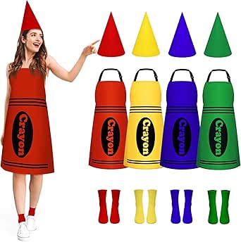 Amazon.com: Uneedity 4 Set Crayon Costume Adult, Group Halloween ...
