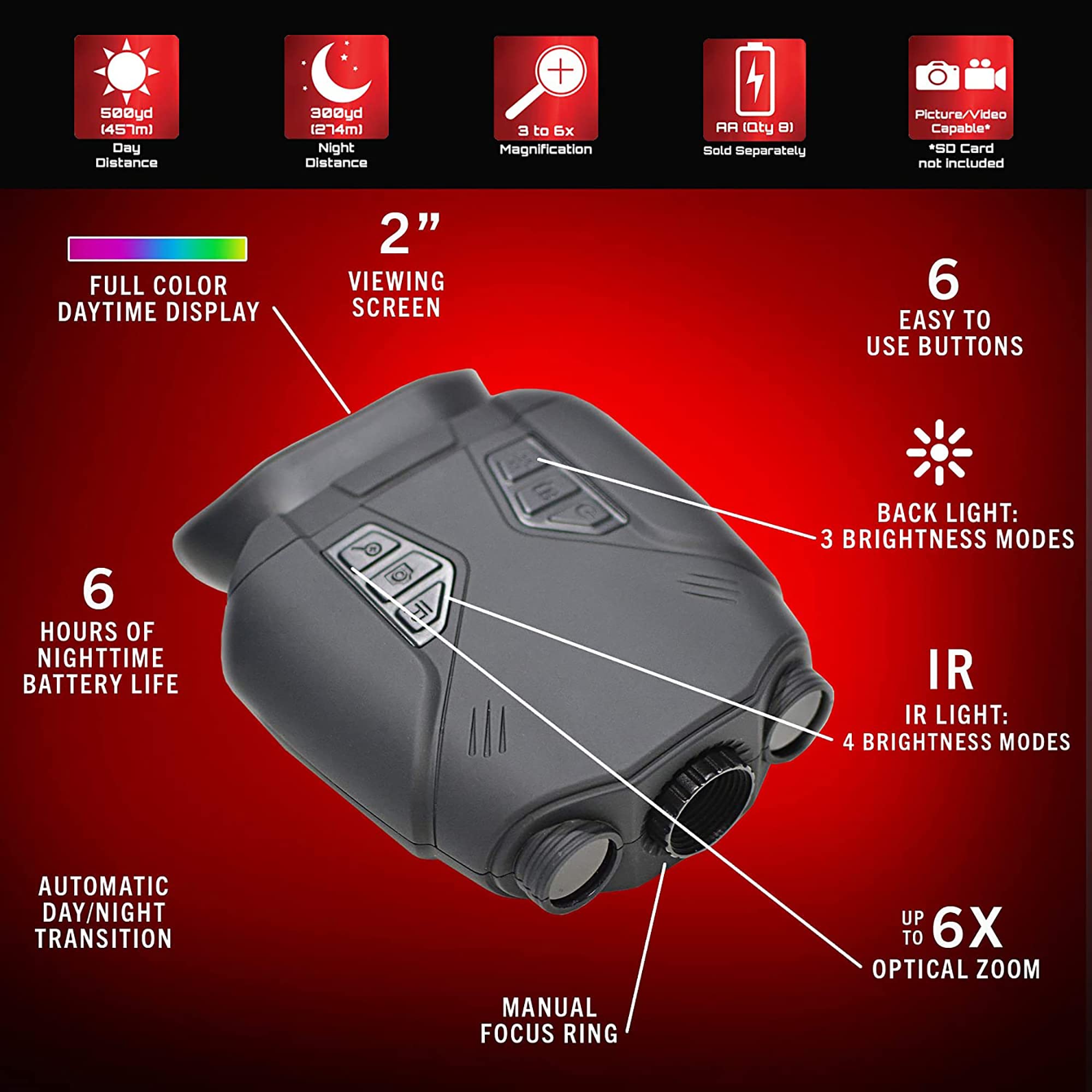 Snapklik.com : X-Vision 200135 Xtreme Digital Night Vision Binoculars