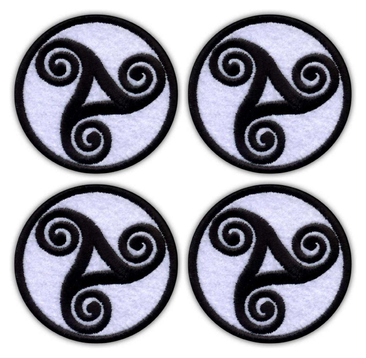 Tri Kruga Logo Set Of 4 Celtic Circle Triskel Triskelion Black