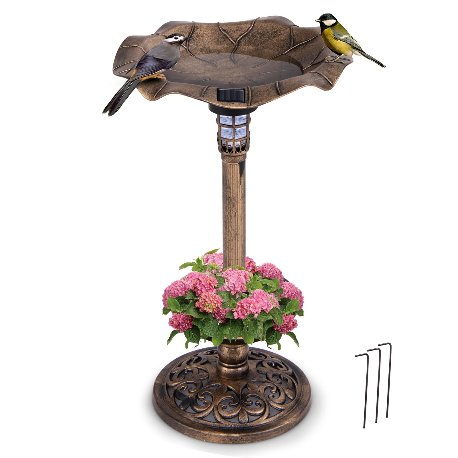 Amazon.com: Giantex Bird Bath for Outside, 30 inch Solar Lighted Bird ...