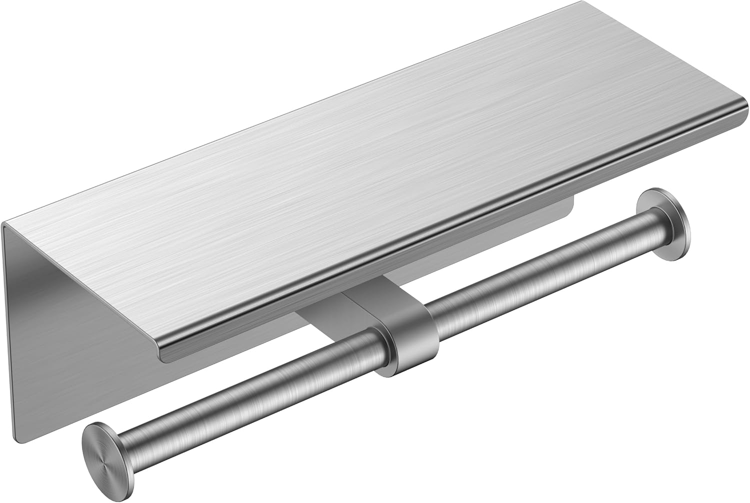 Amazon.com: FORIOUS Double Toilet Paper Holder with Shelf Brushed ...