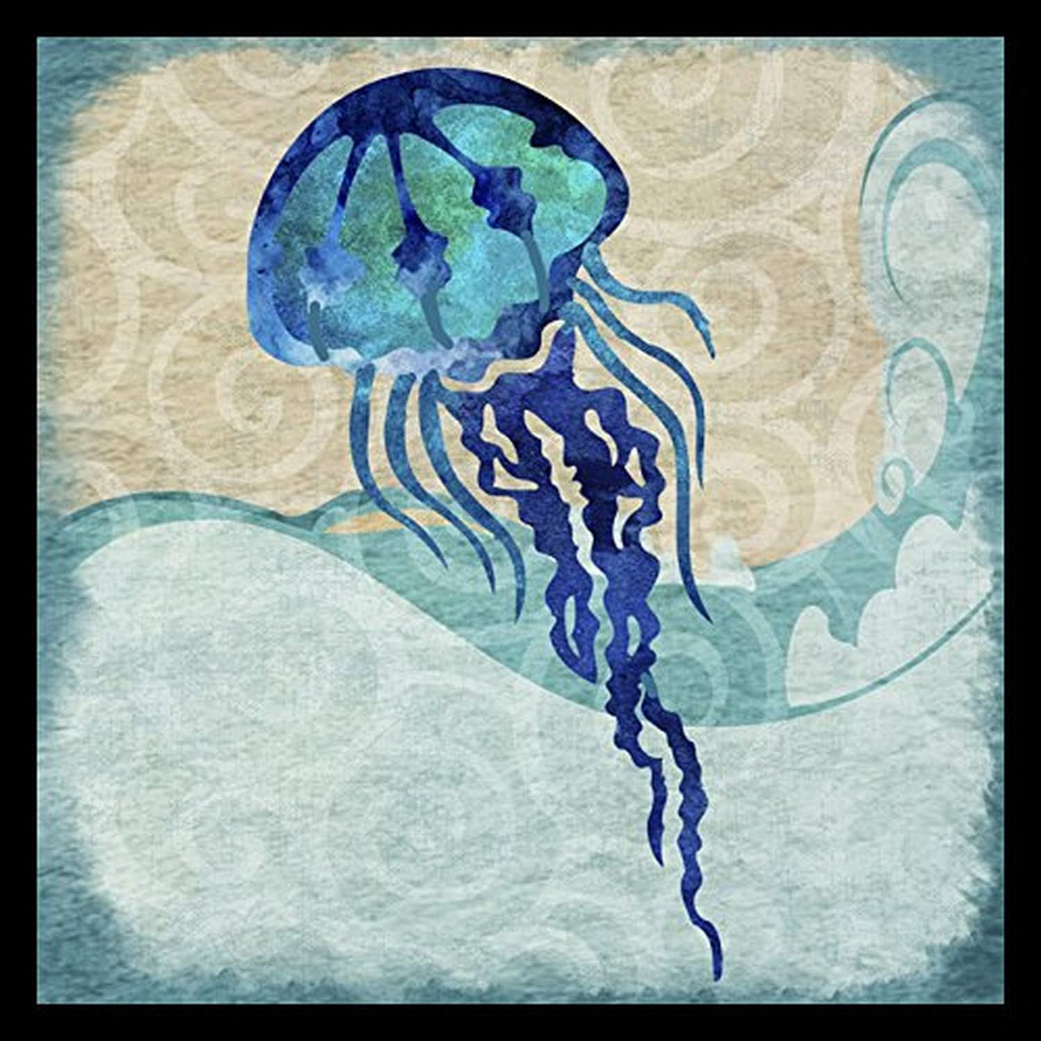 Amazon.com: buyartforless IF JM1105 1.25 Black Plexi Framed Ocean ...