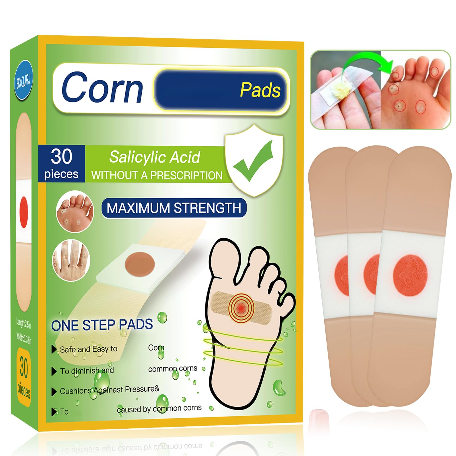Amazon.com : 30Pcs/Box Corn Patch/patches, Foot Corn Removal Patch，Corn ...