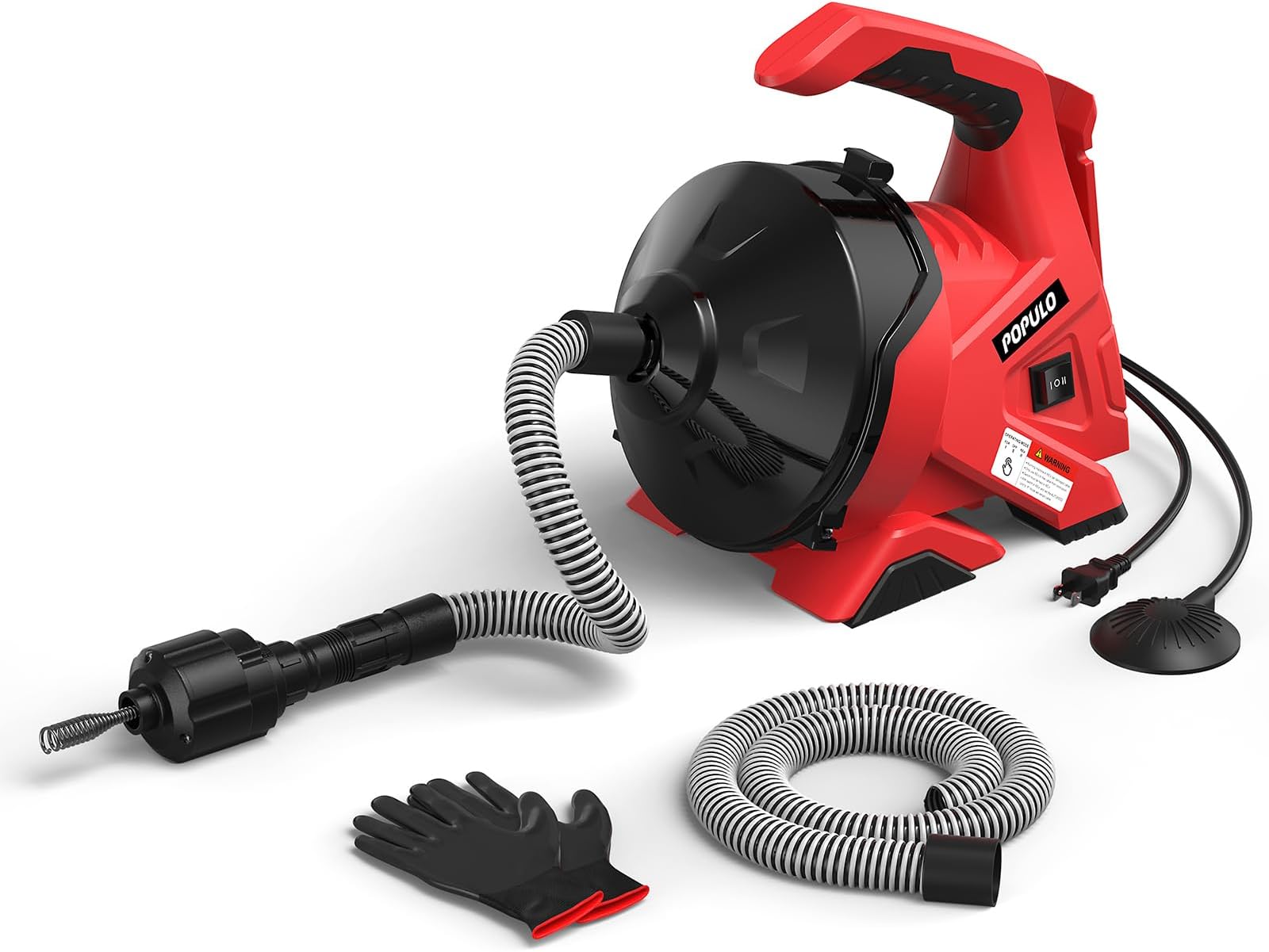 PioneerWorks 50Ft x 5/16 Inch Drain Cleaner Machine, Drain Auger ...