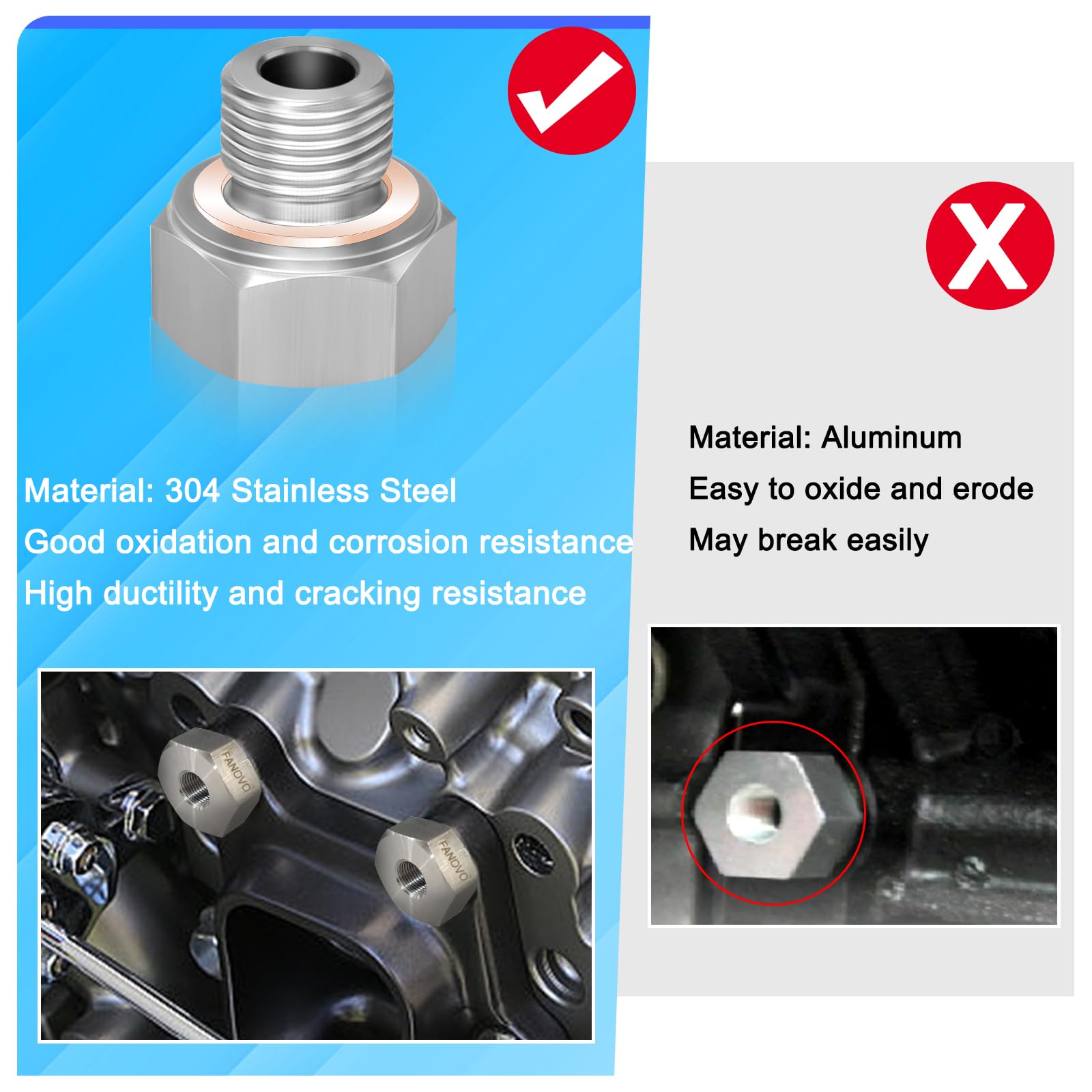 Snapklik.com : 2 Pack Oil Pressure Sensor Adapter, Oil Pressure Gauge ...