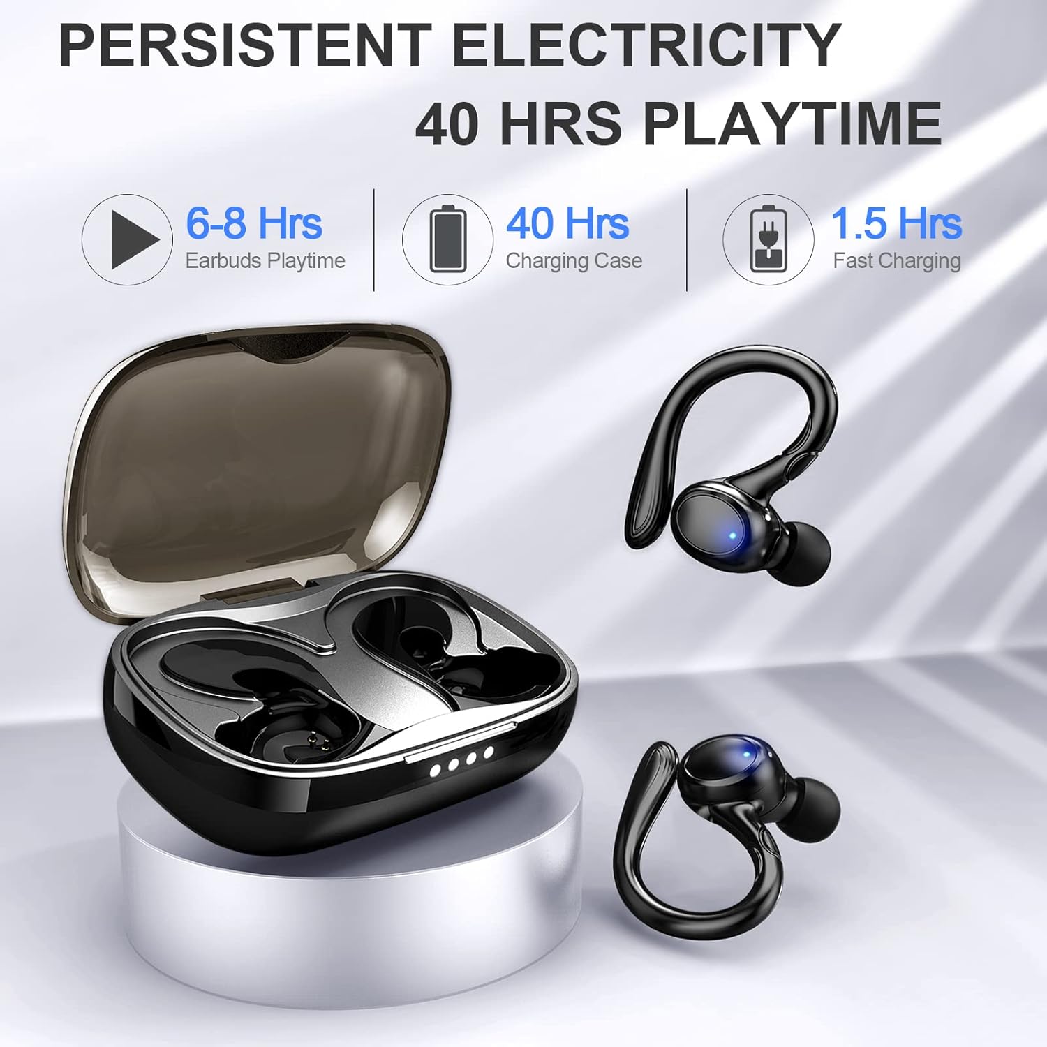Wireless Earbuds Bluetooth 5.1, Rulefiss Bluetooth Earphones Built-in ...