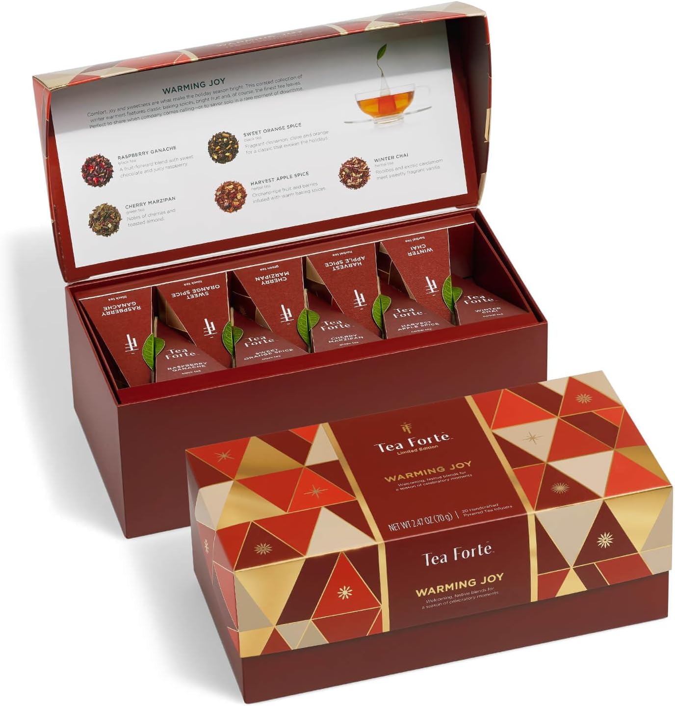 Amazon.com: Tea Forte Warming Joy Gift Set, Holiday Spice Tea Sampler ...