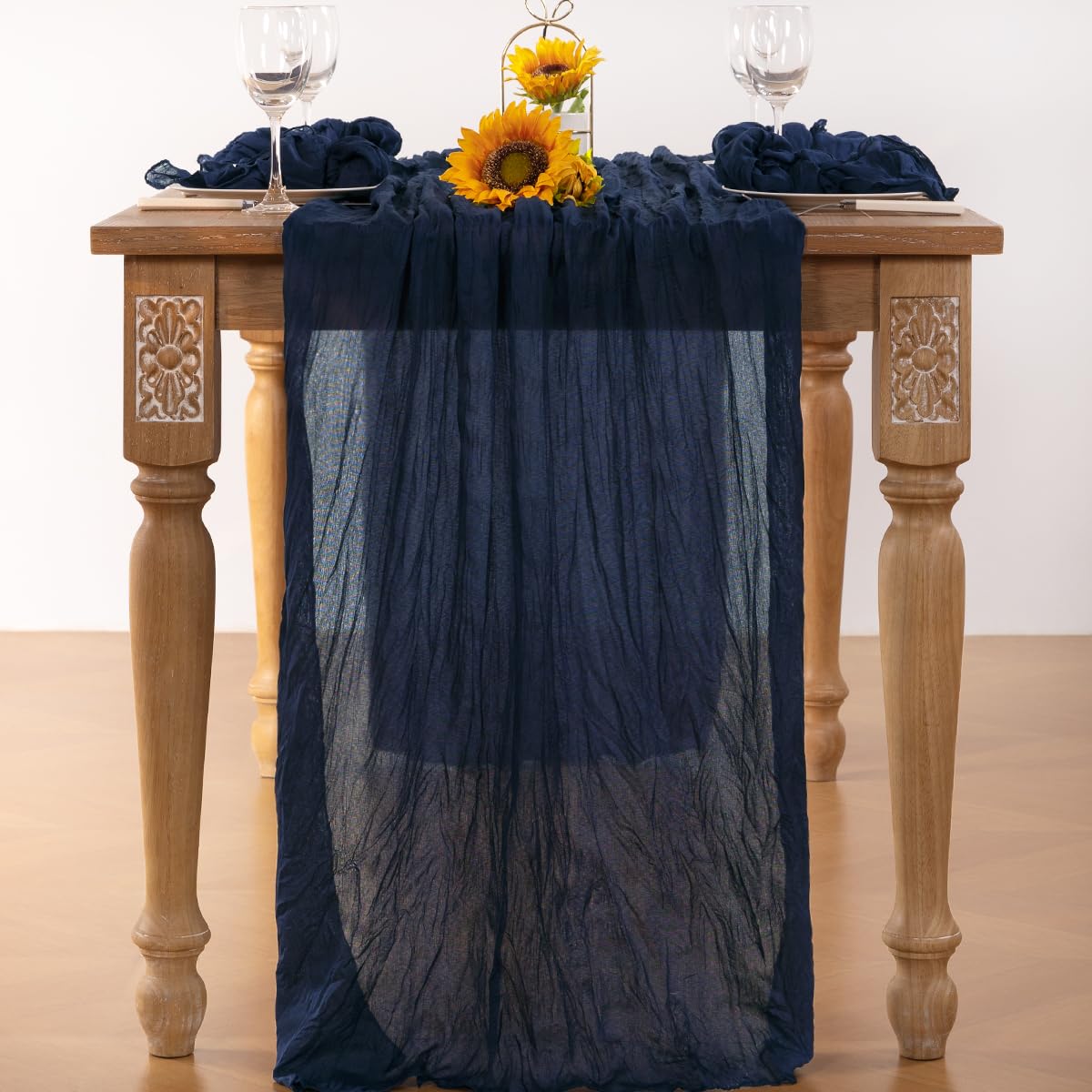 Snapklik.com : Navy Blue Cheesecloth Table Runner 6 Pack Fall Table ...