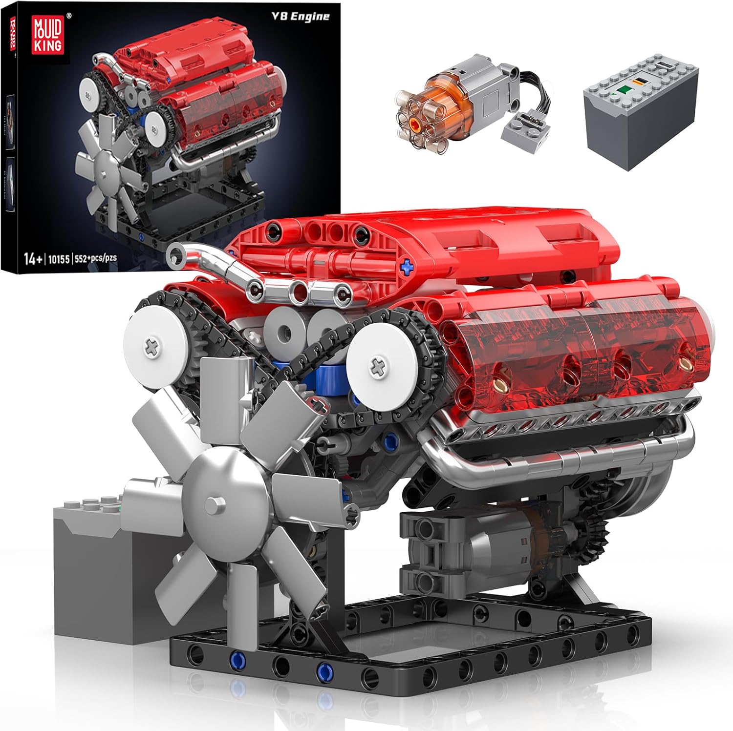 Amazon.com: Mould King V8 Engine Building Blocks Sets, 10155 Model ...
